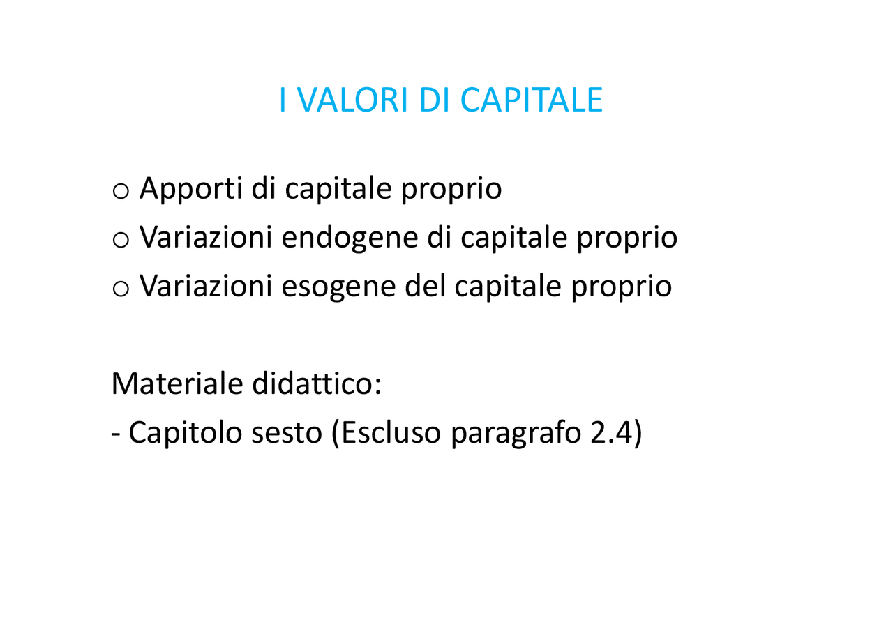 Contabilità e bilancio - Docsity