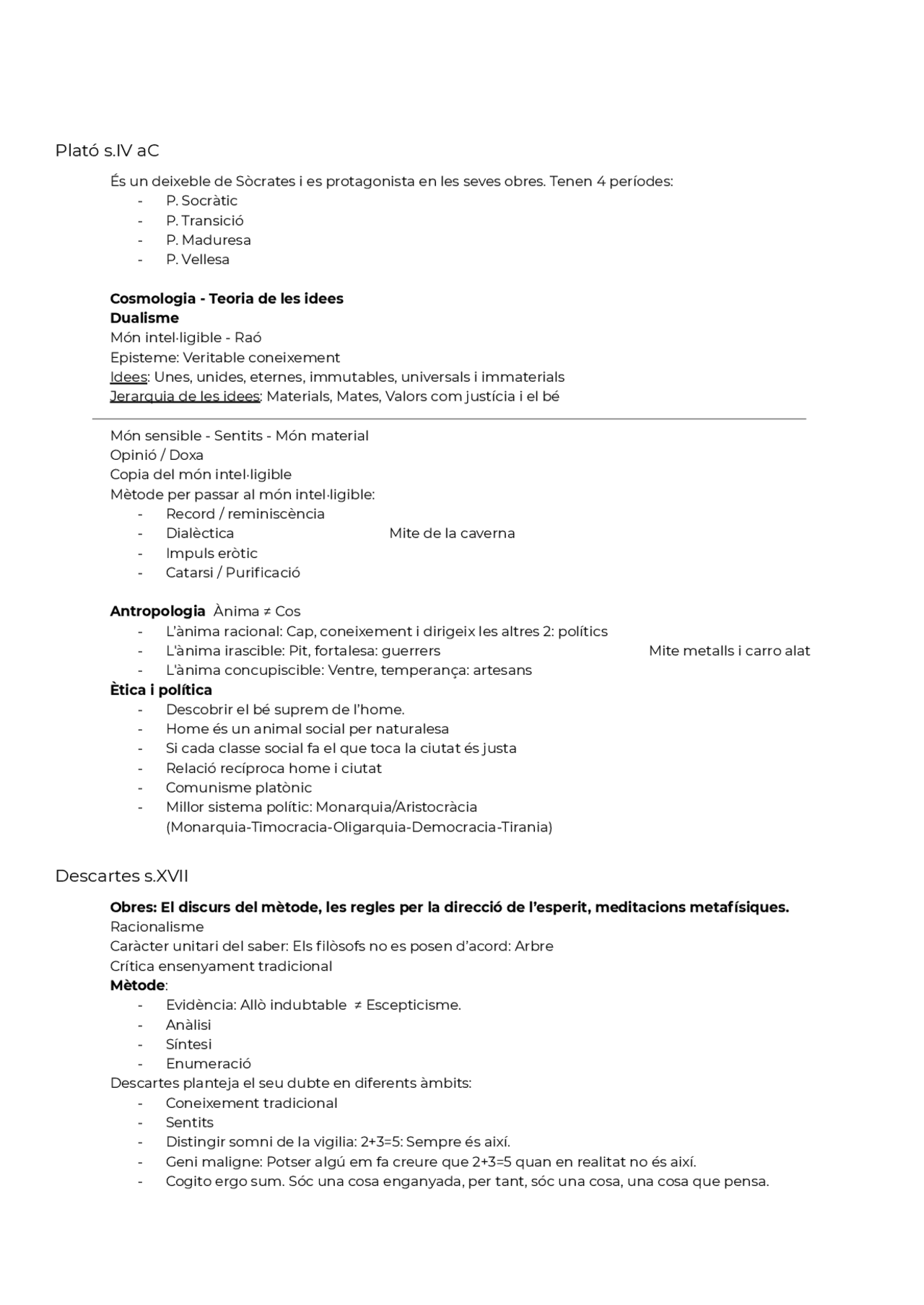 Resum Filosofia Selectivitat Docsity