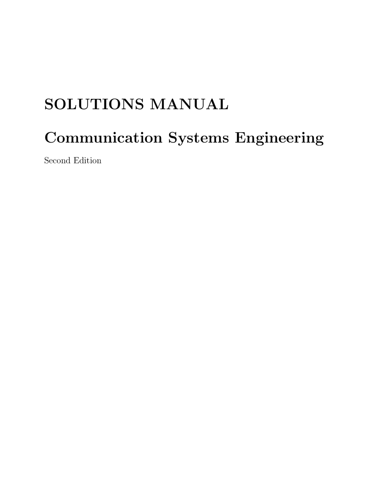 Fundamentals of Communication Systems Proakis Solution Manual - Docsity
