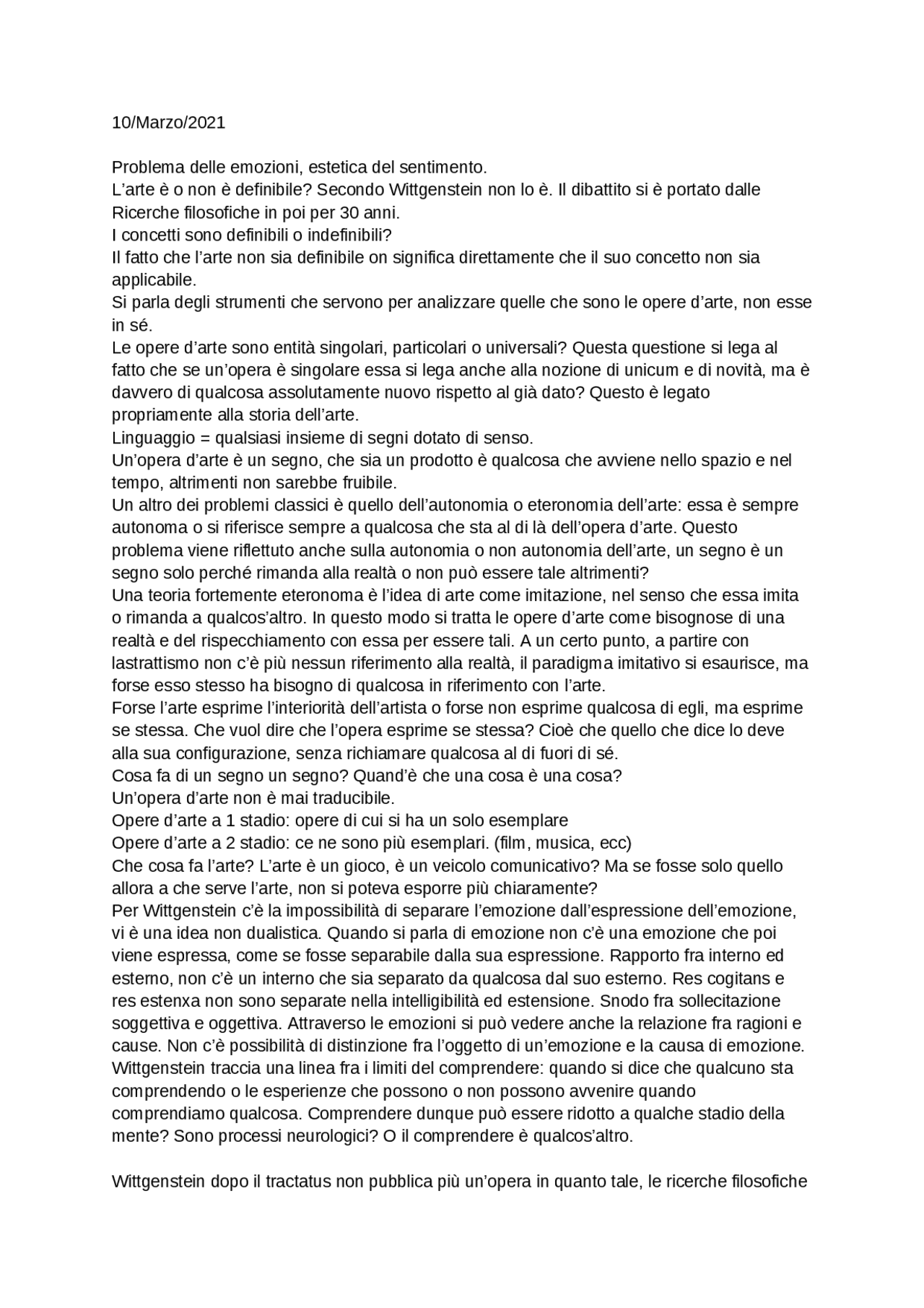 Ricerche Filosofiche Di Wittgenstein Docsity
