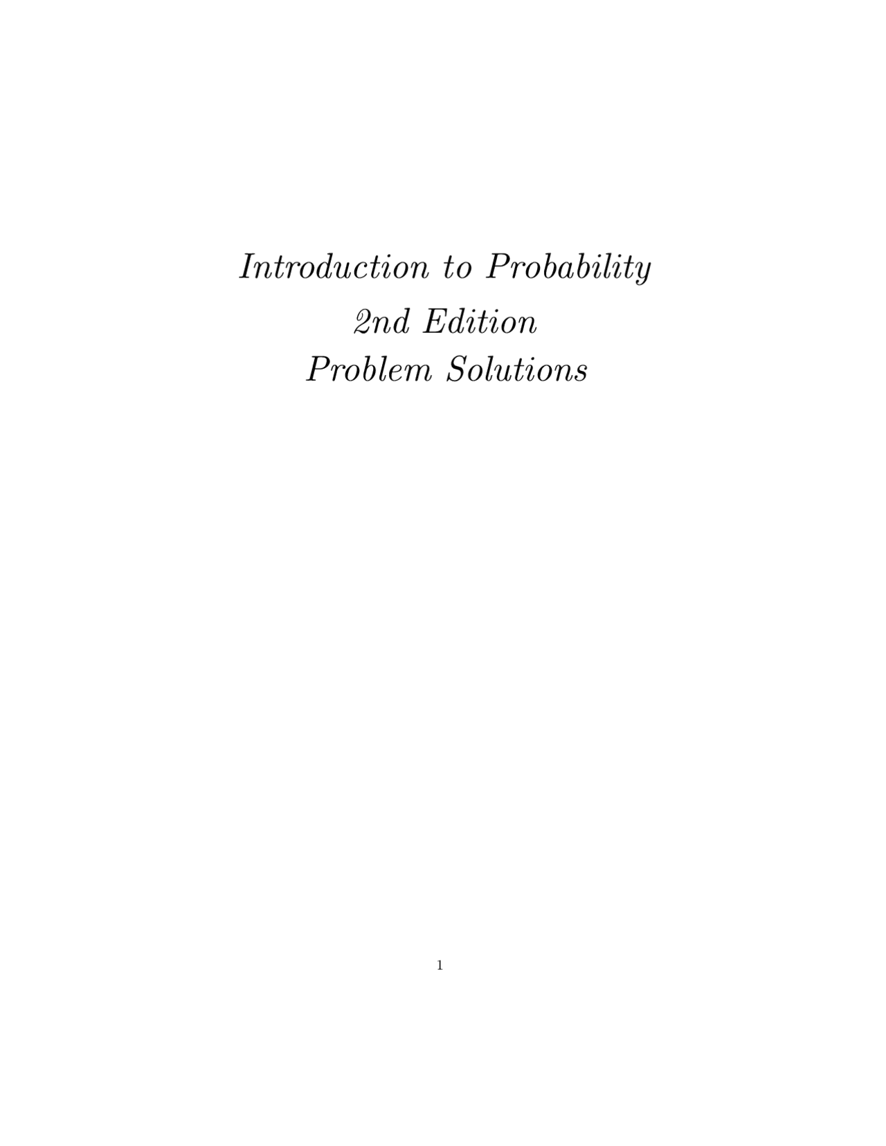 Introduction to Probability 2nd Edition Problem Solutions Bertsekas ...