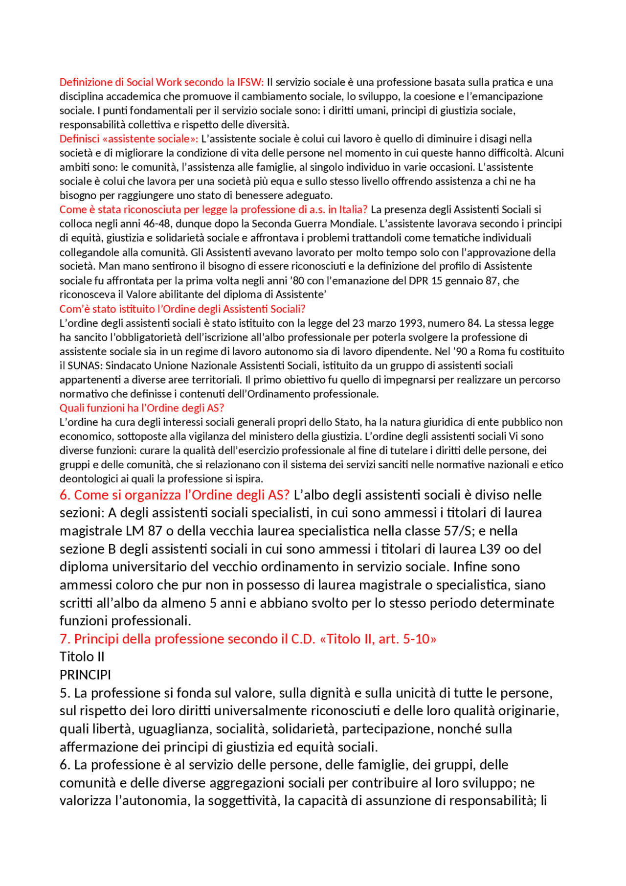 Domande Metodi E Tecniche Del Servizio Sociale Appunti Di Metodi E