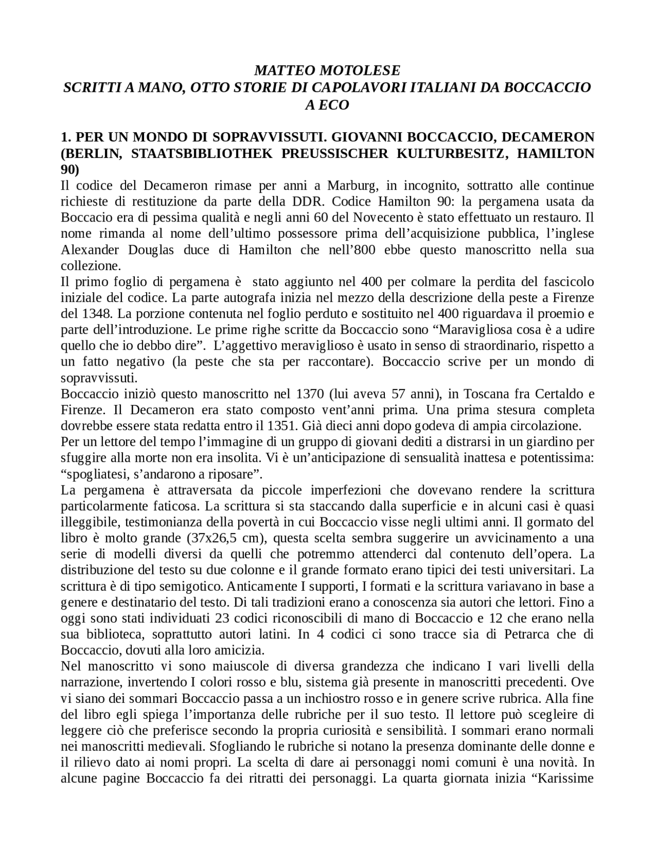 Riassunto Scritti A Mano Di Matteo Motolese Docsity