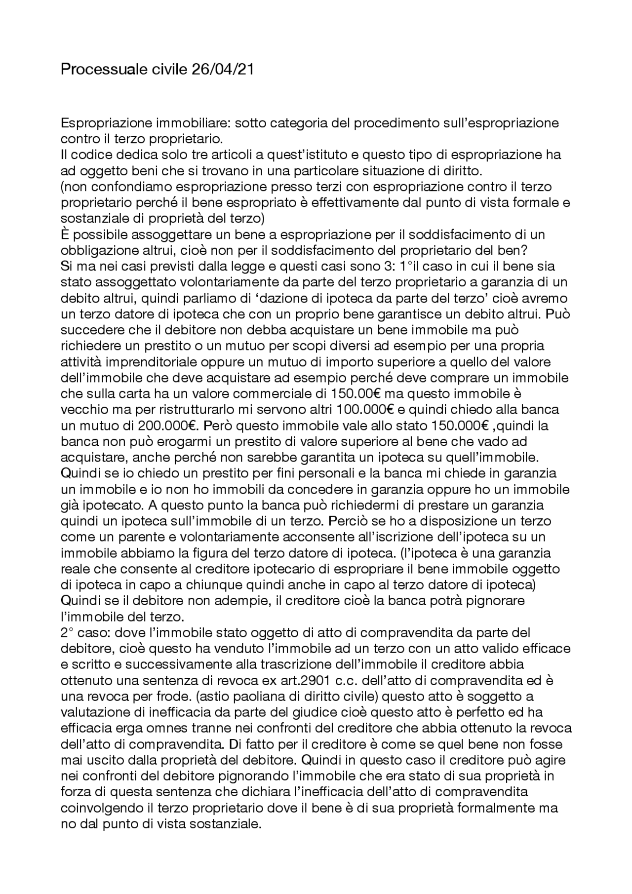 Appunti 26 Marzo Procedura Civile Docsity