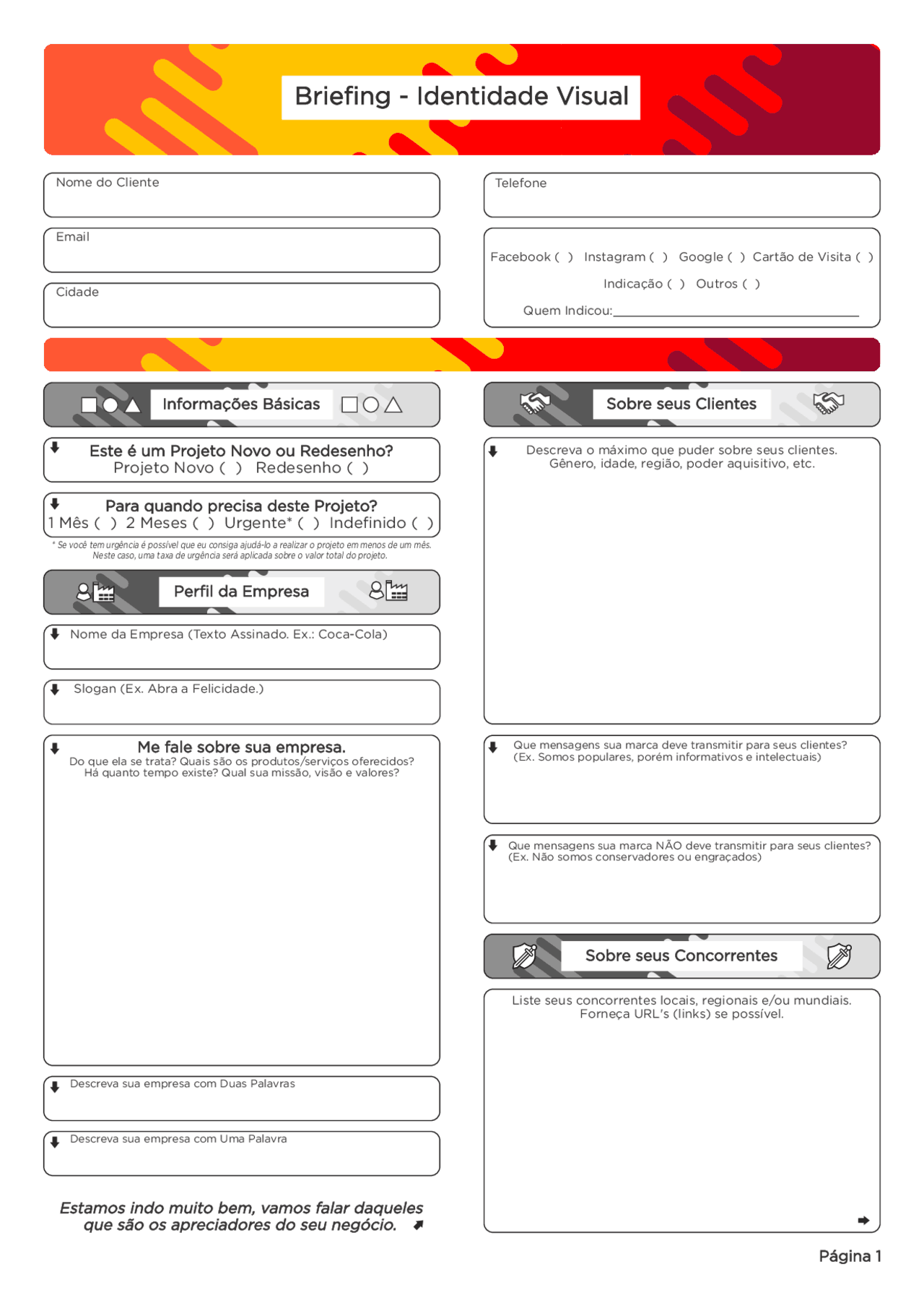 Identidade visual - Briefing para o negócio - Docsity