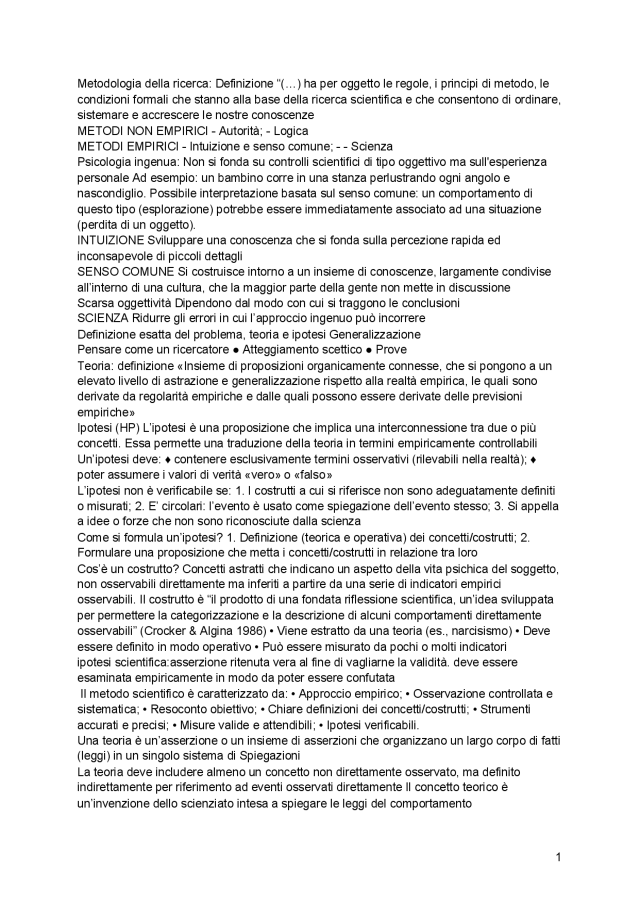 Slide E Appunti Metodologia Docsity