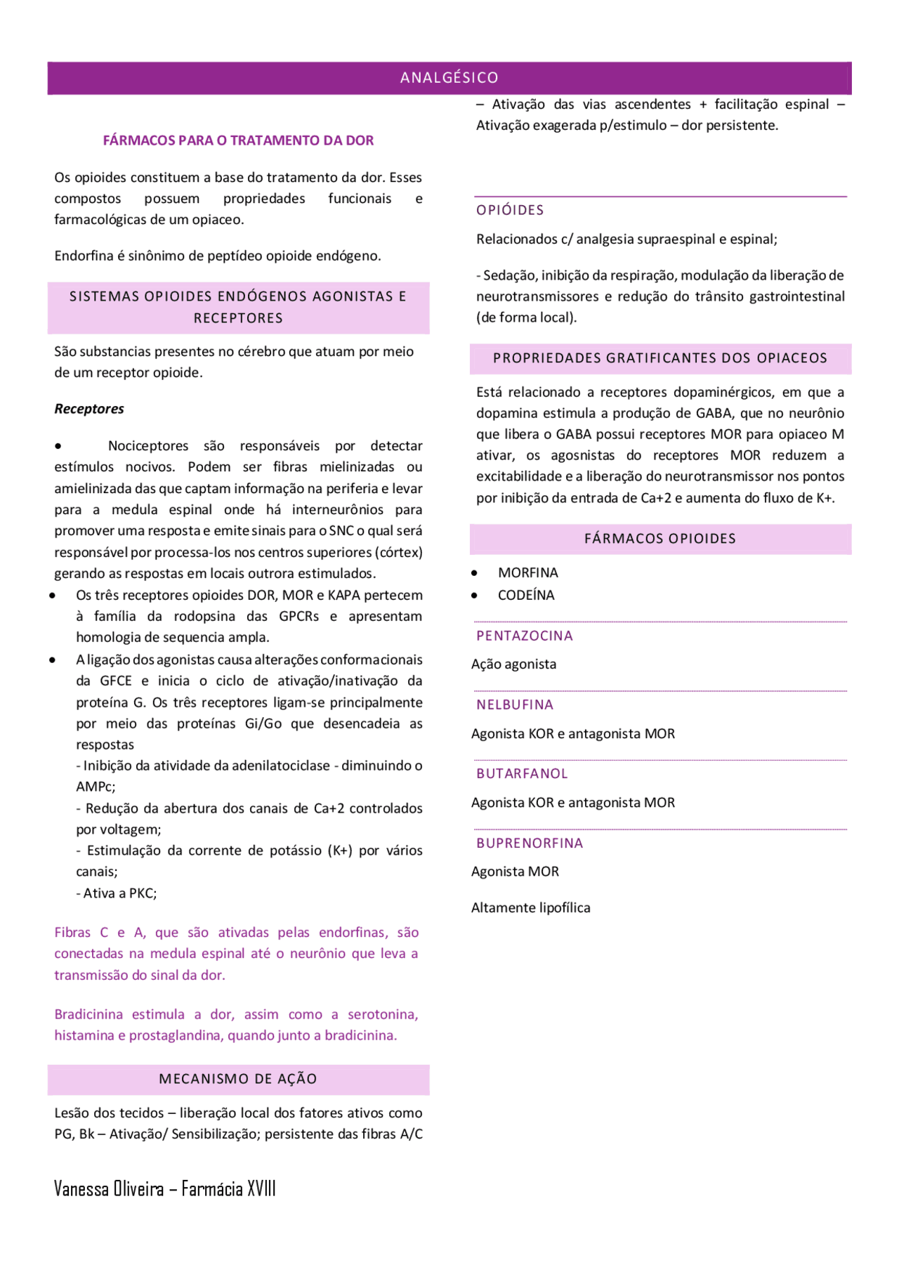 Farmacologia Dos Analgésicos Docsity