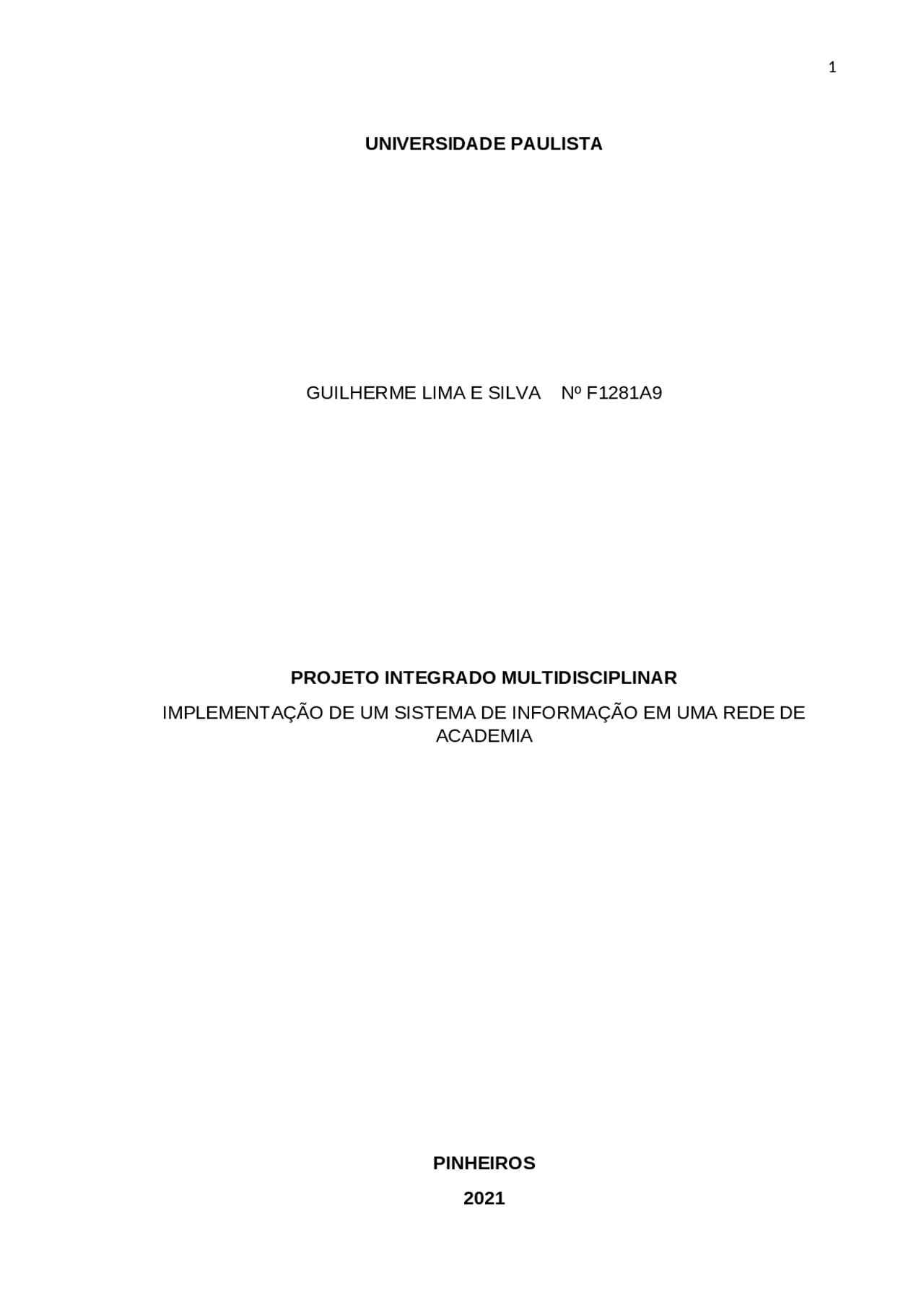 PIM II - PROJ INTEG MULTIDISCIPLINAR II UNIP GTI - Docsity