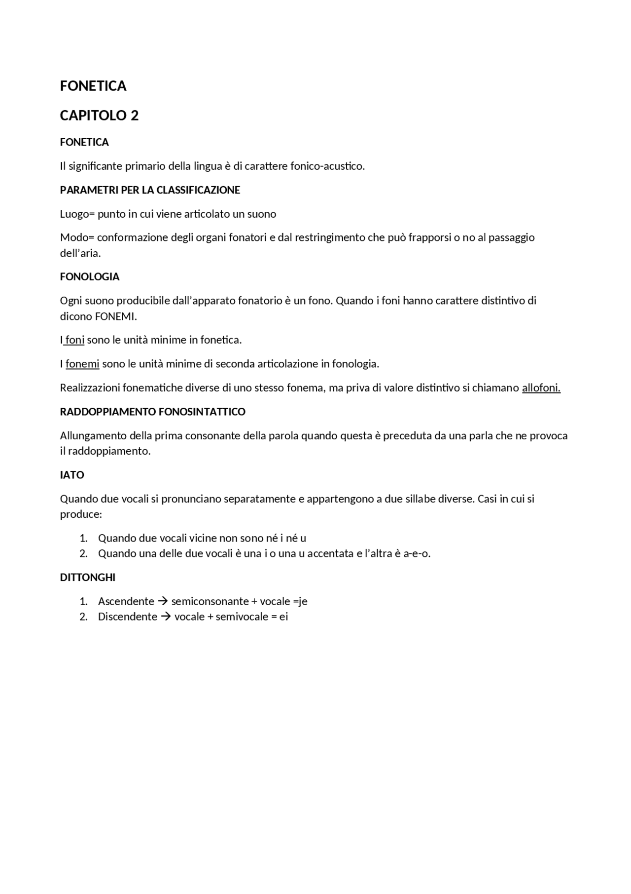 Fonetica Schemi E Riassunti Docsity