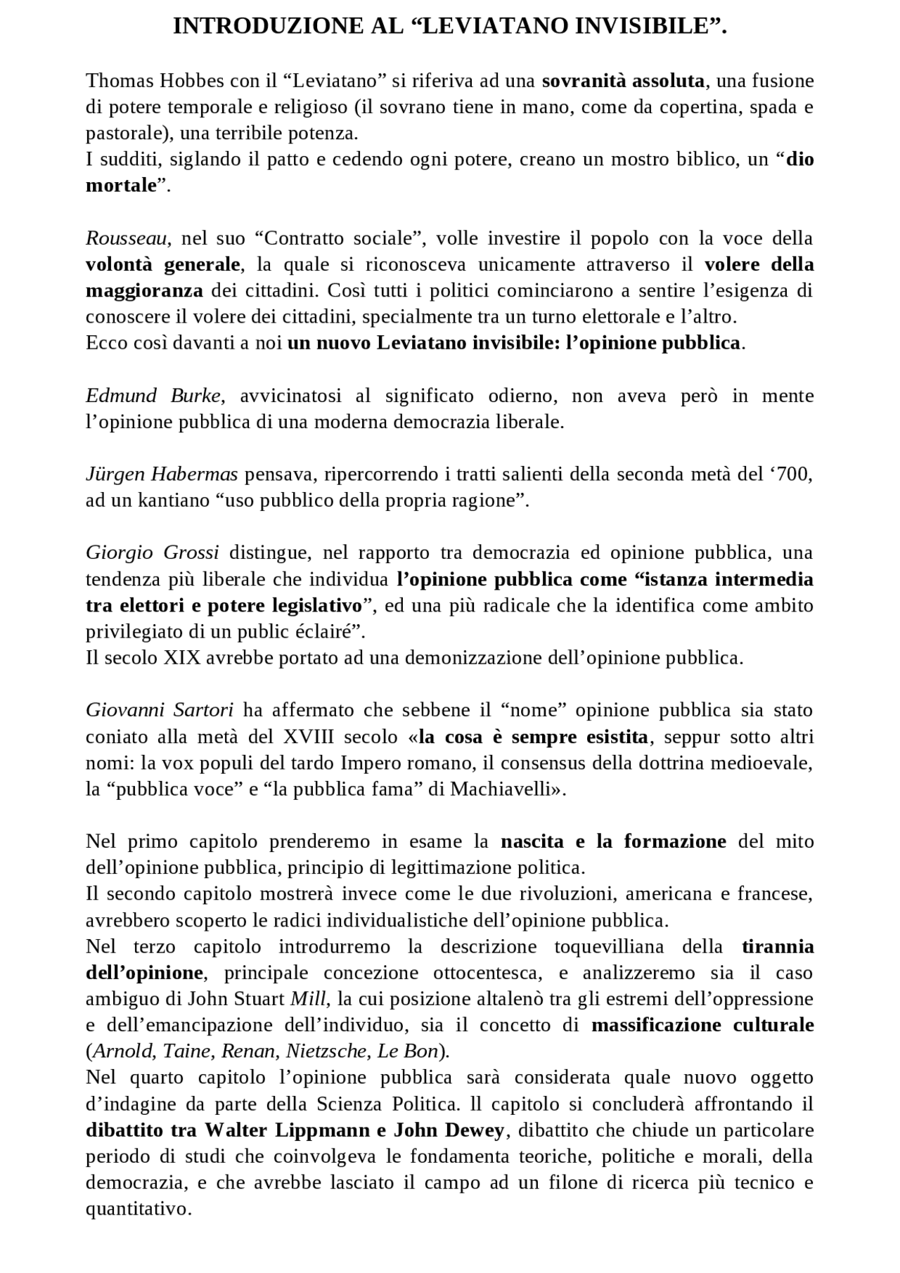 Il Leviatano Invisibile Introduzione Docsity