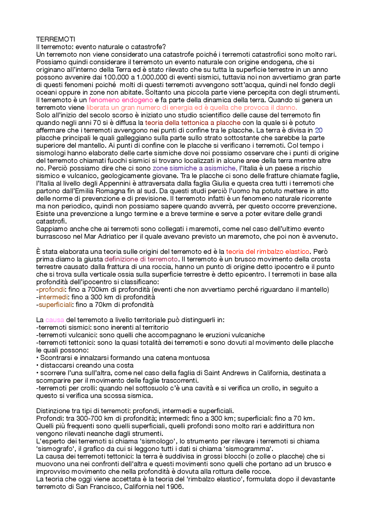 Terremoti Appunti Scienze Docsity