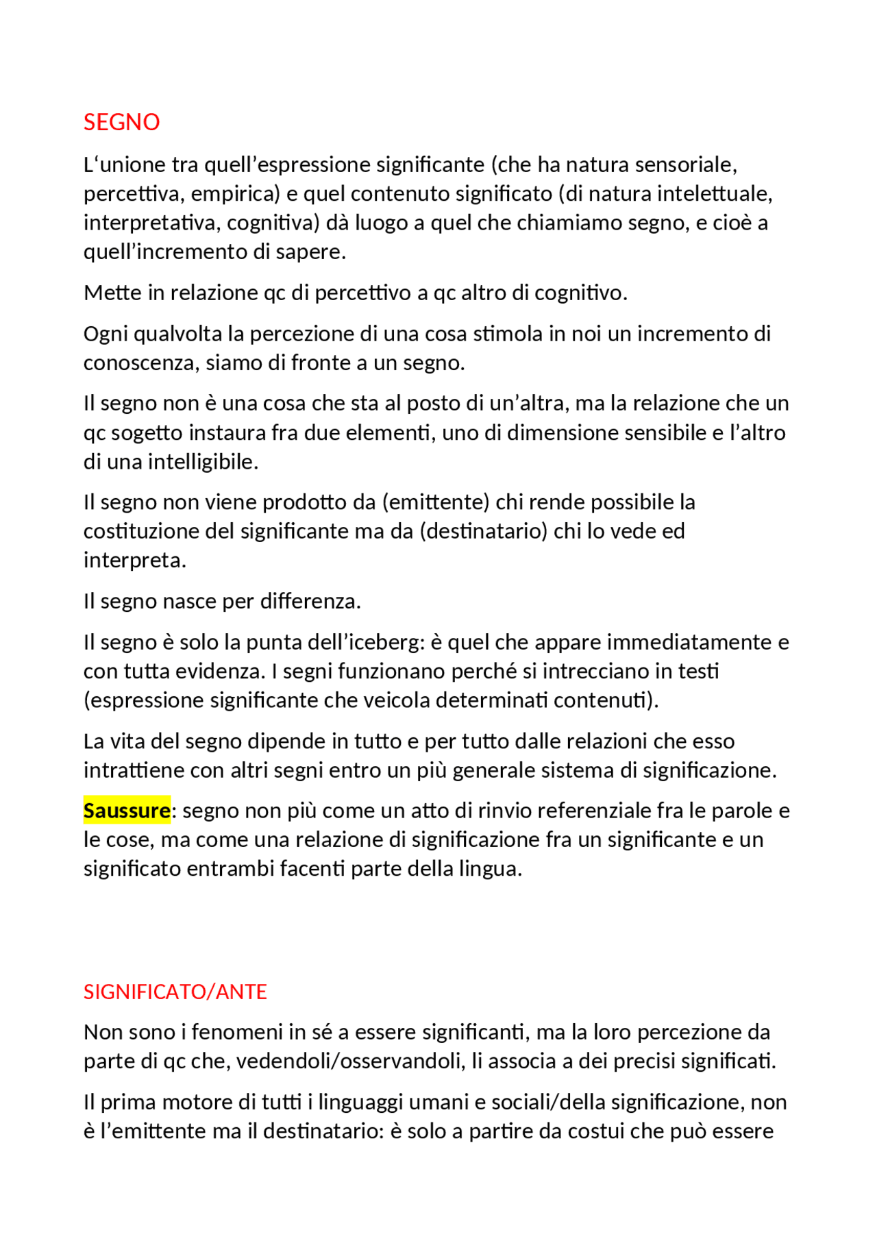 Riassunto Scienze Semiotiche Del Testo E Dei Linguaggi Sintesi Del