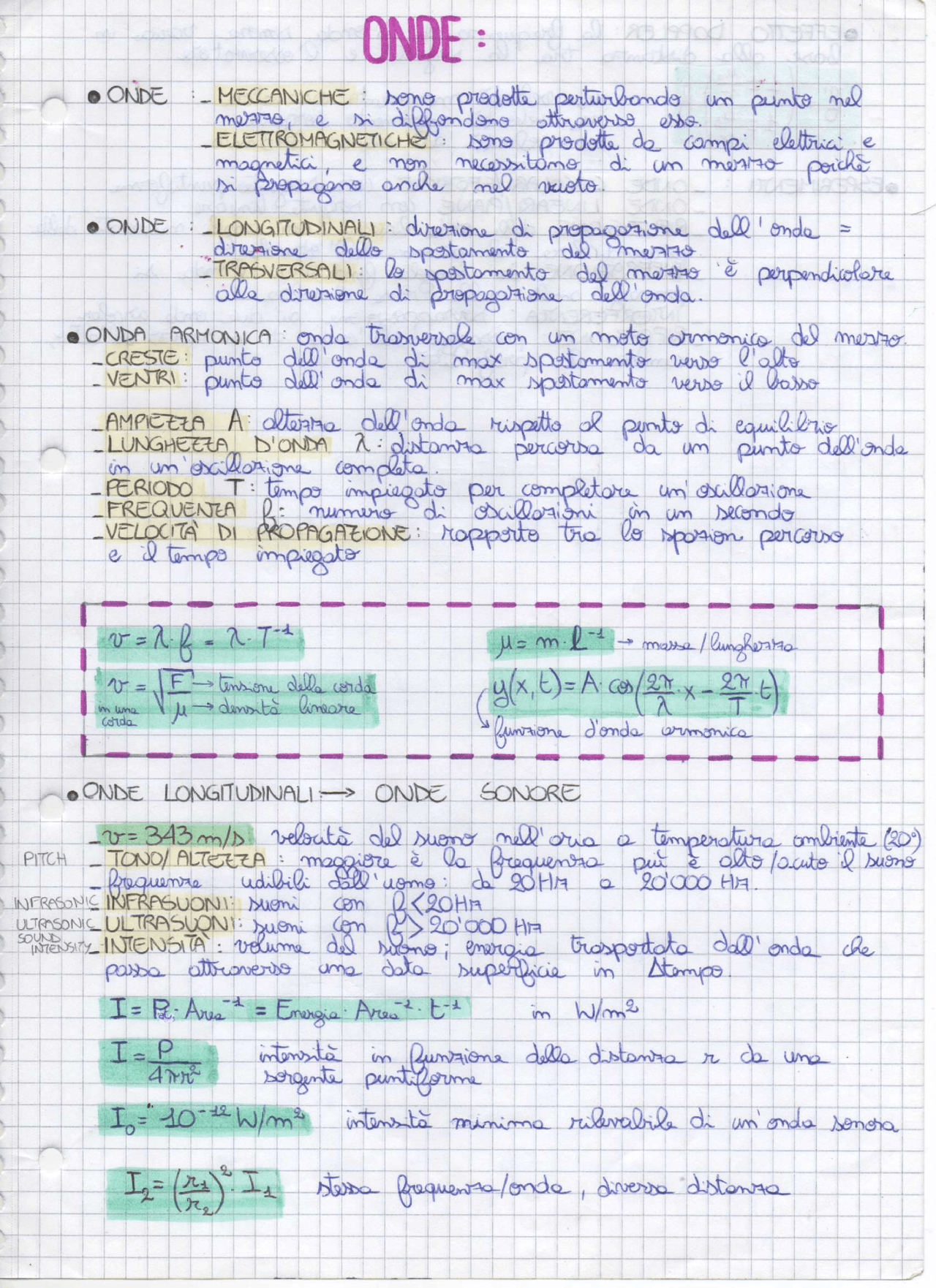 Onde Schemi Di Fisica Docsity