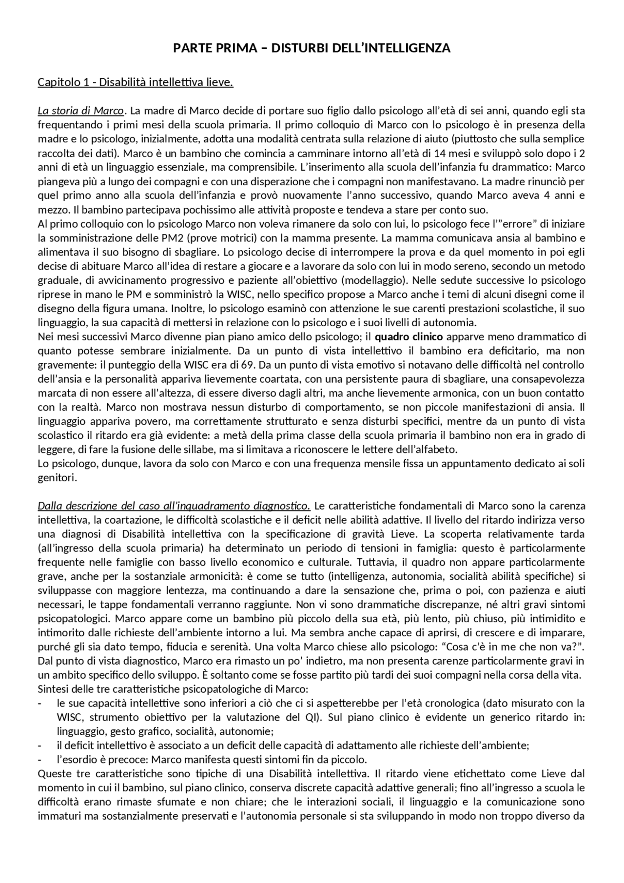 Manuale Di Psicopatologia Dello Sviluppo Docsity