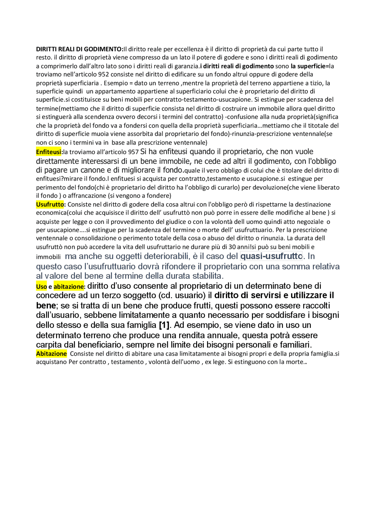 Diritti Reali Appunti Diritto Privato Docsity