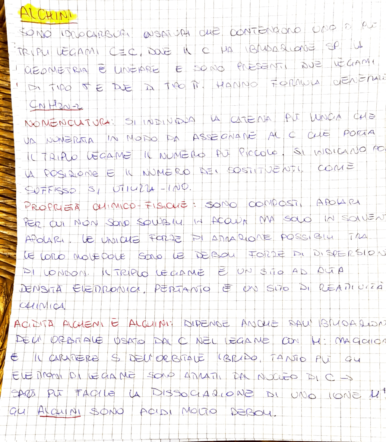 Classe Di Composti Gli Alchini Docsity