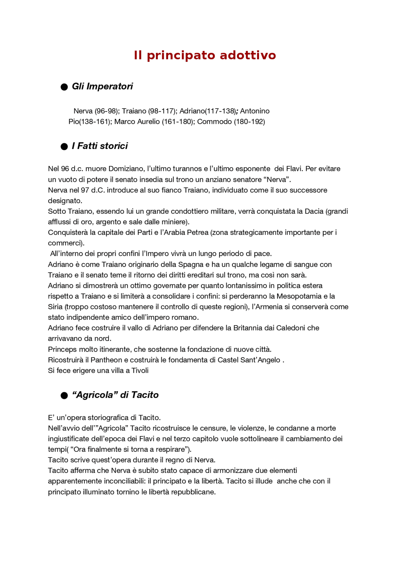 Principato Adottivo E Plinio Il Giovane Docsity