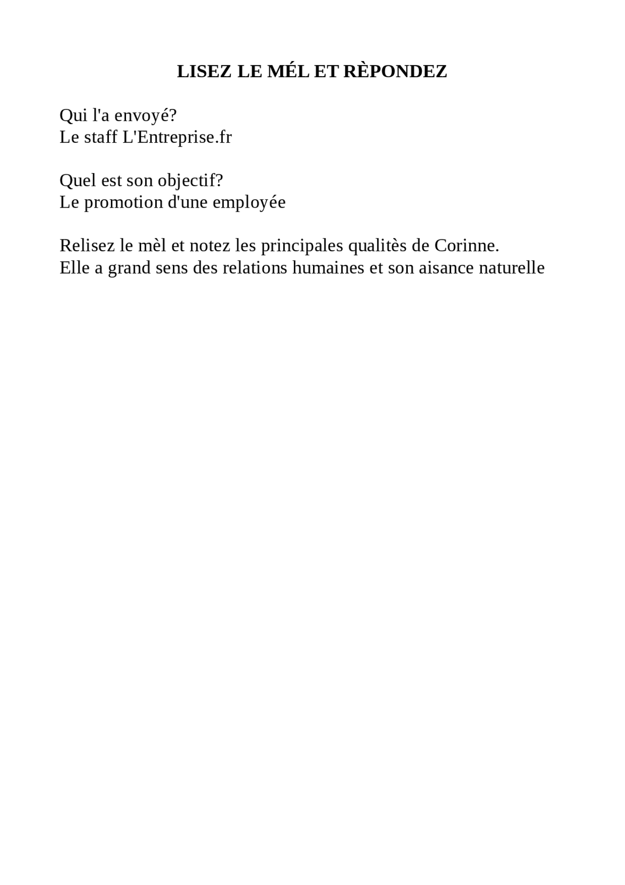 Esercizi Di Lingua Francese Docsity