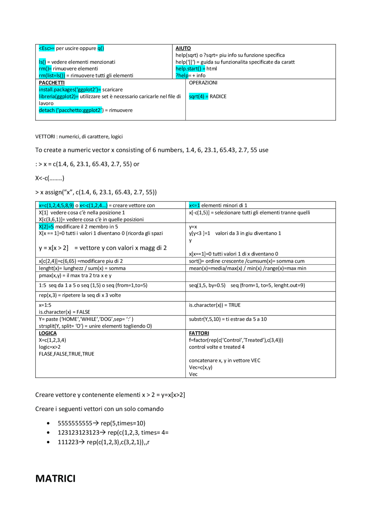 Software R Studio- Informatica | Dispense di Informatica Medica | Docsity