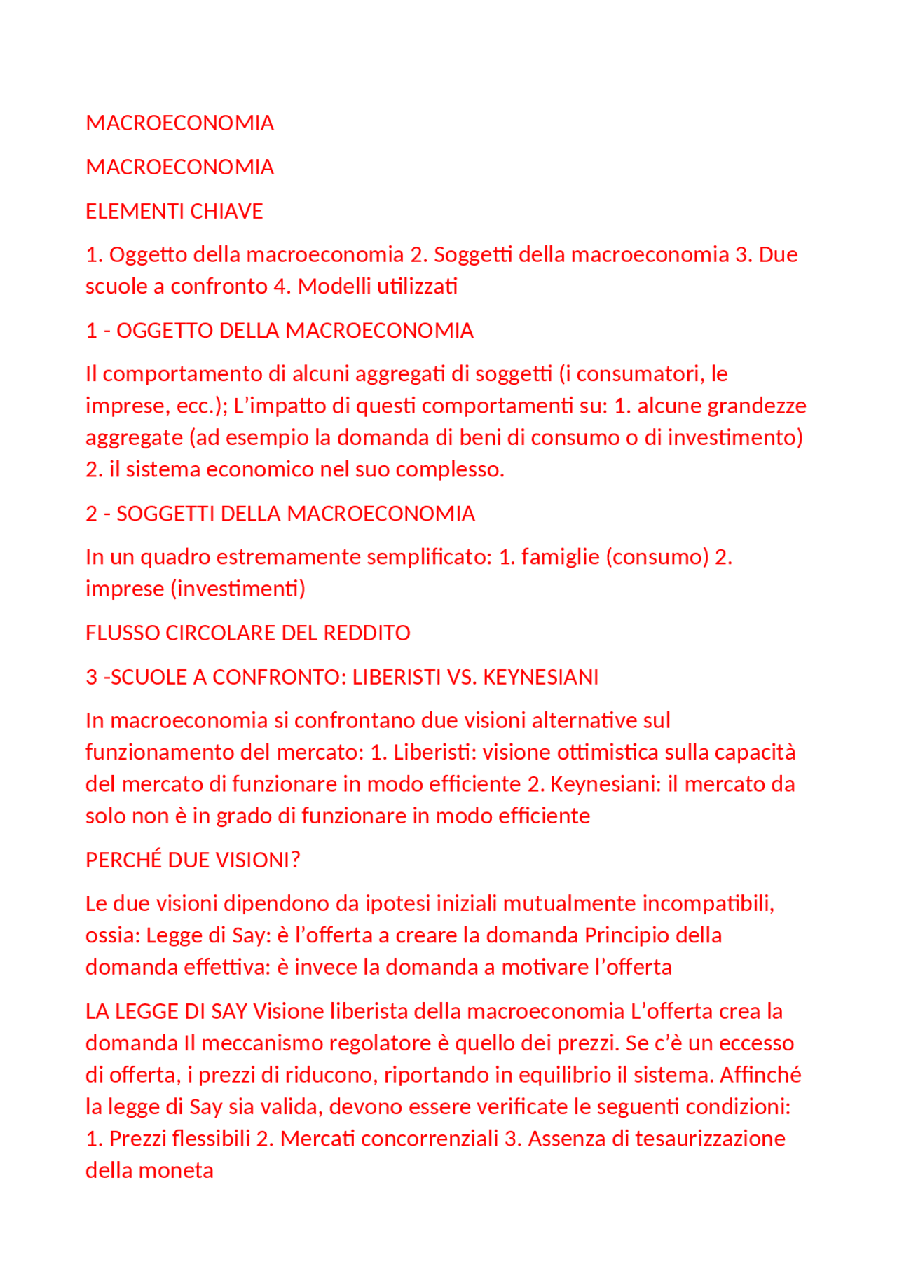 Appunti Macroeconomia Docsity