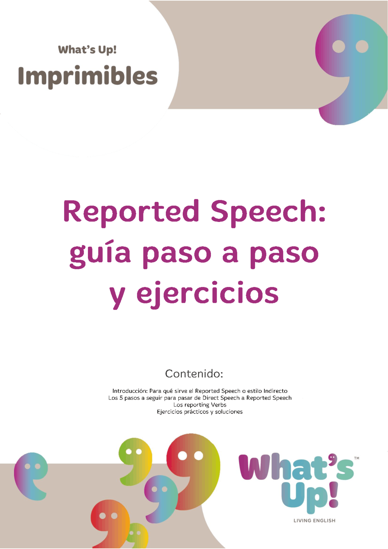 Reported Speech Apuntes Docsity