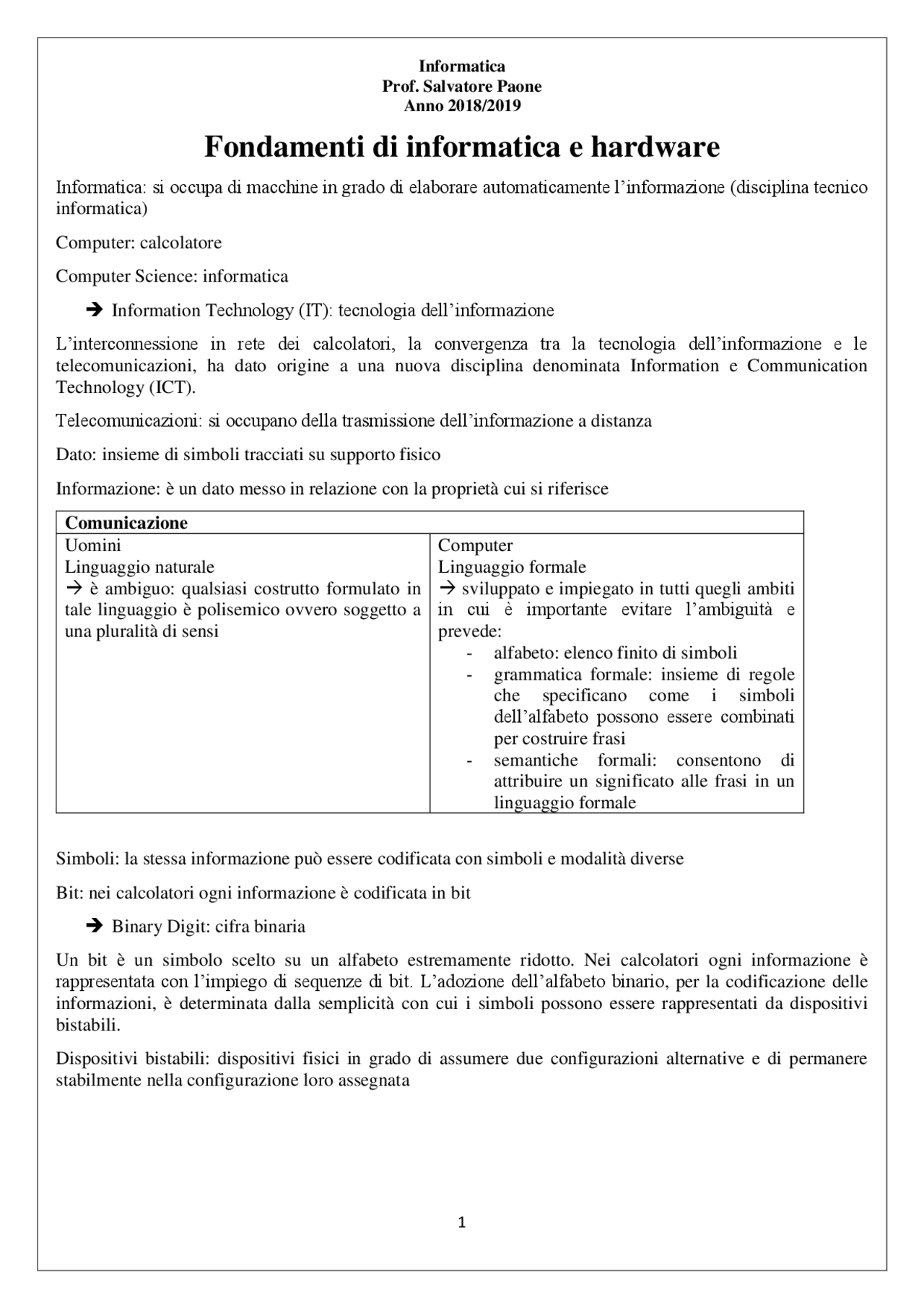 Informatica Di Base Docsity