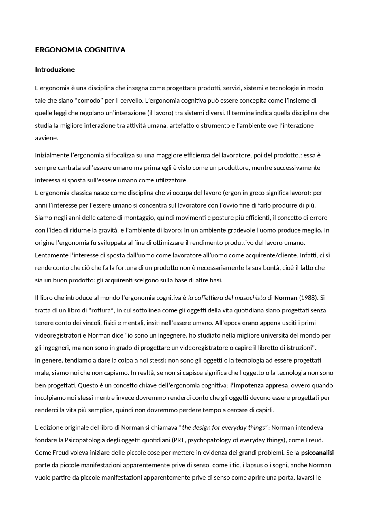 Appunti Di Ergonimia Cognitiva Docsity