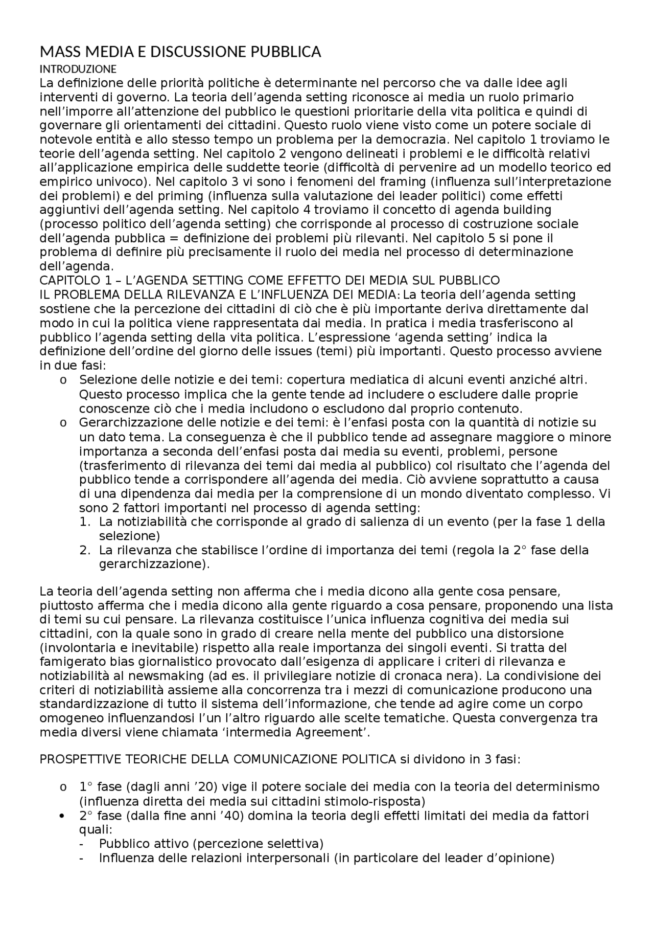 Mass Media E Discussione Pubblica Docsity