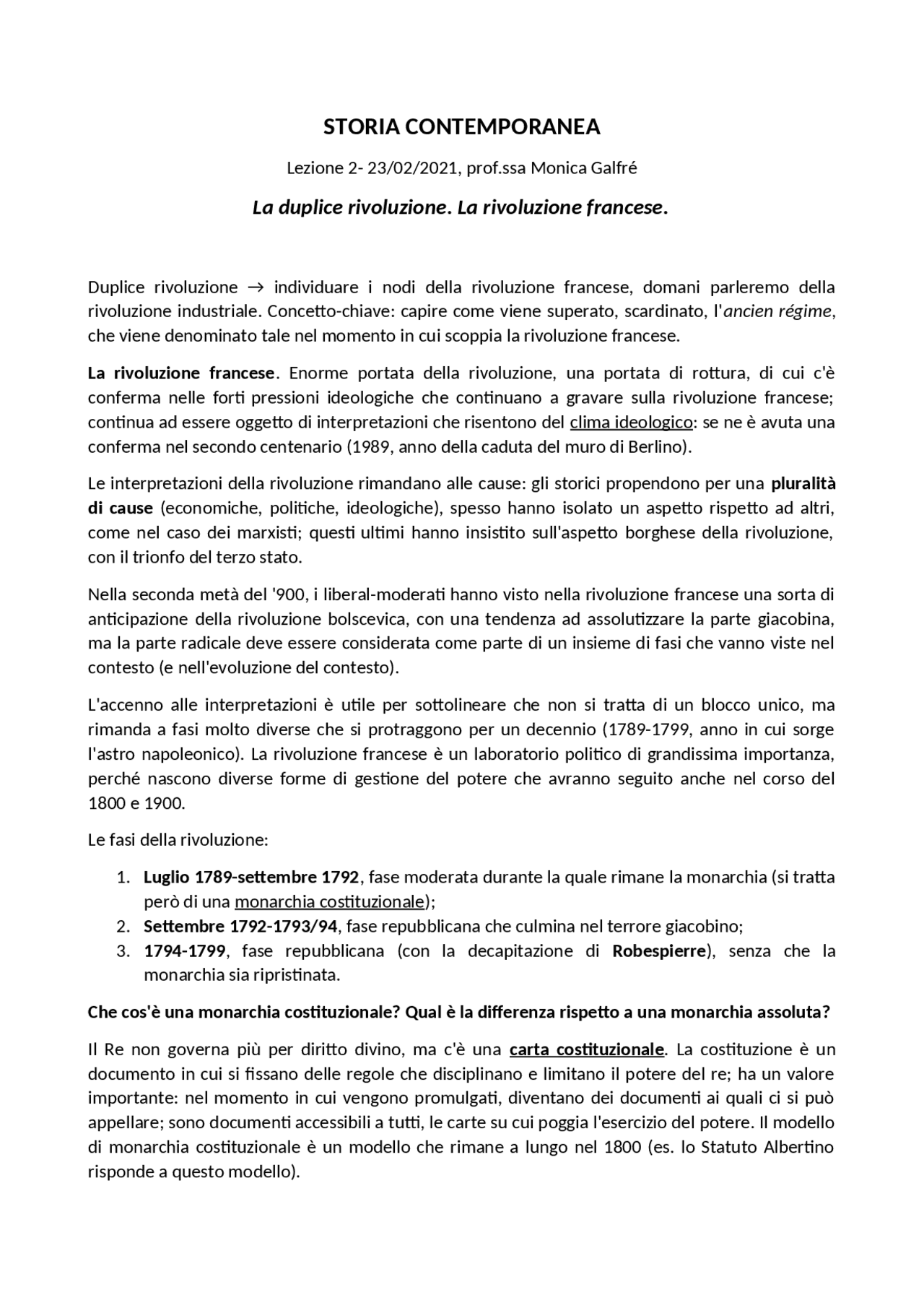 Lezione Sulla Rivoluzione Francese Docsity