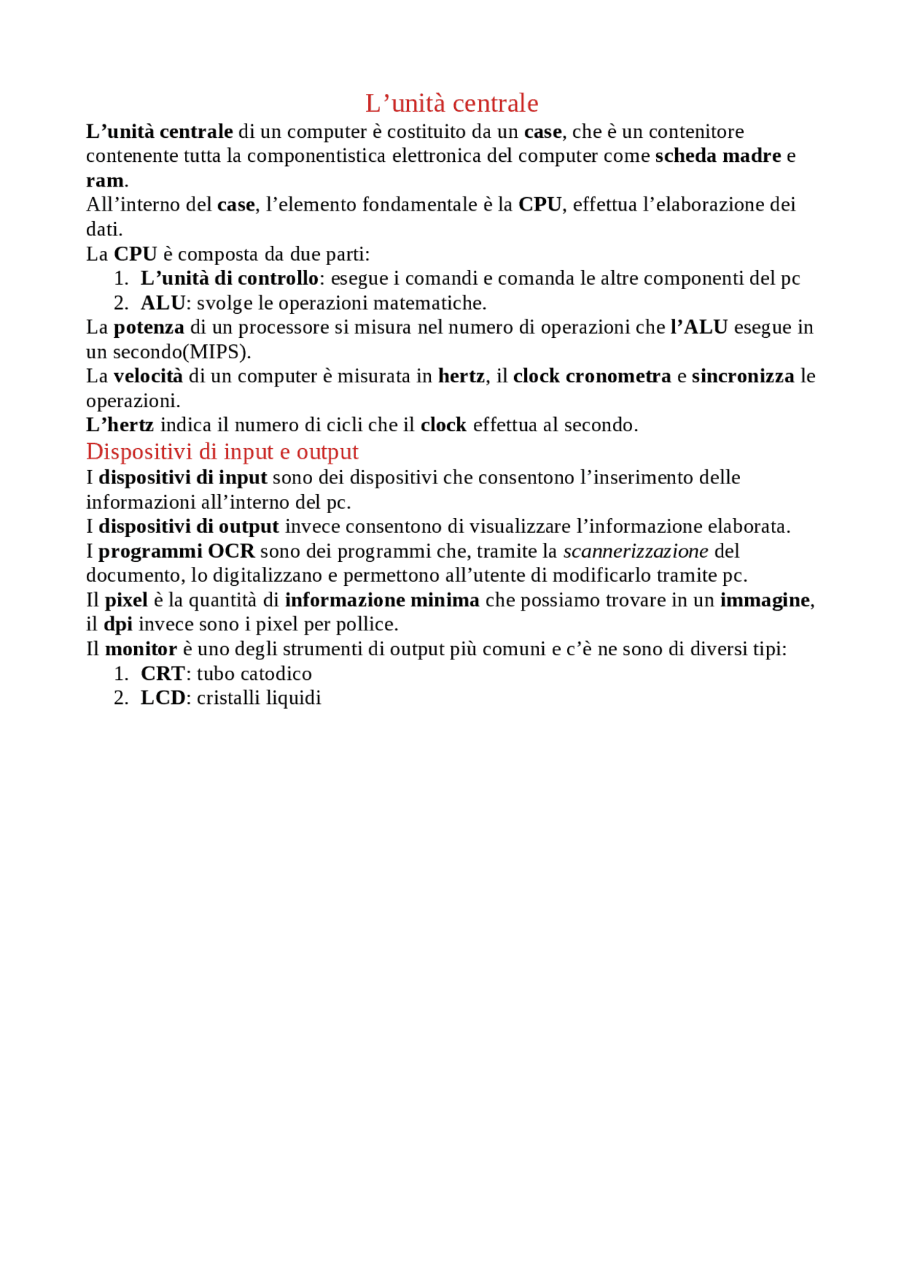 Riassunto Informatica Scienze Motorie L 22 Unipegaso Lez4 Docsity