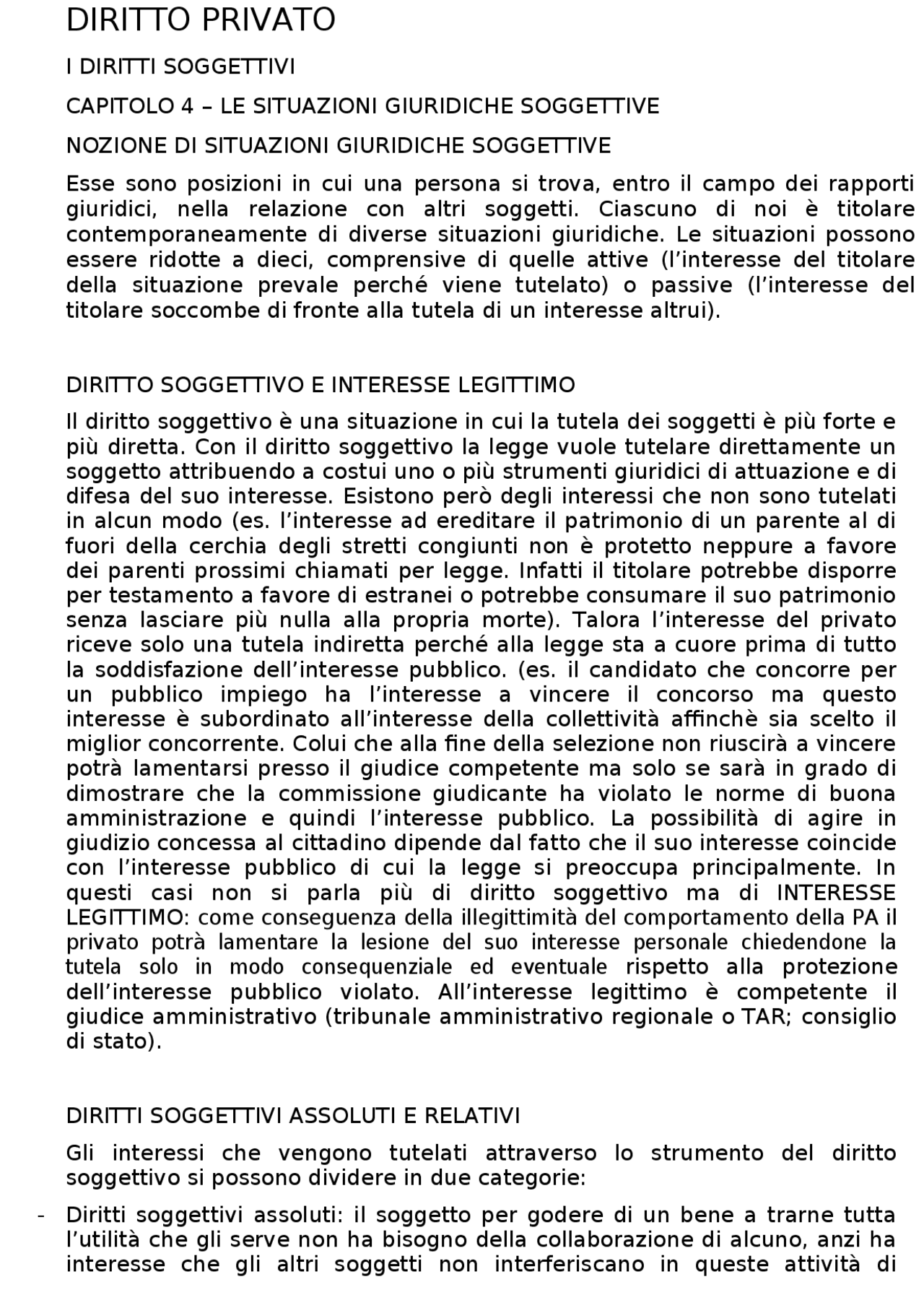 Riassunto Di Diritto Privato Docsity