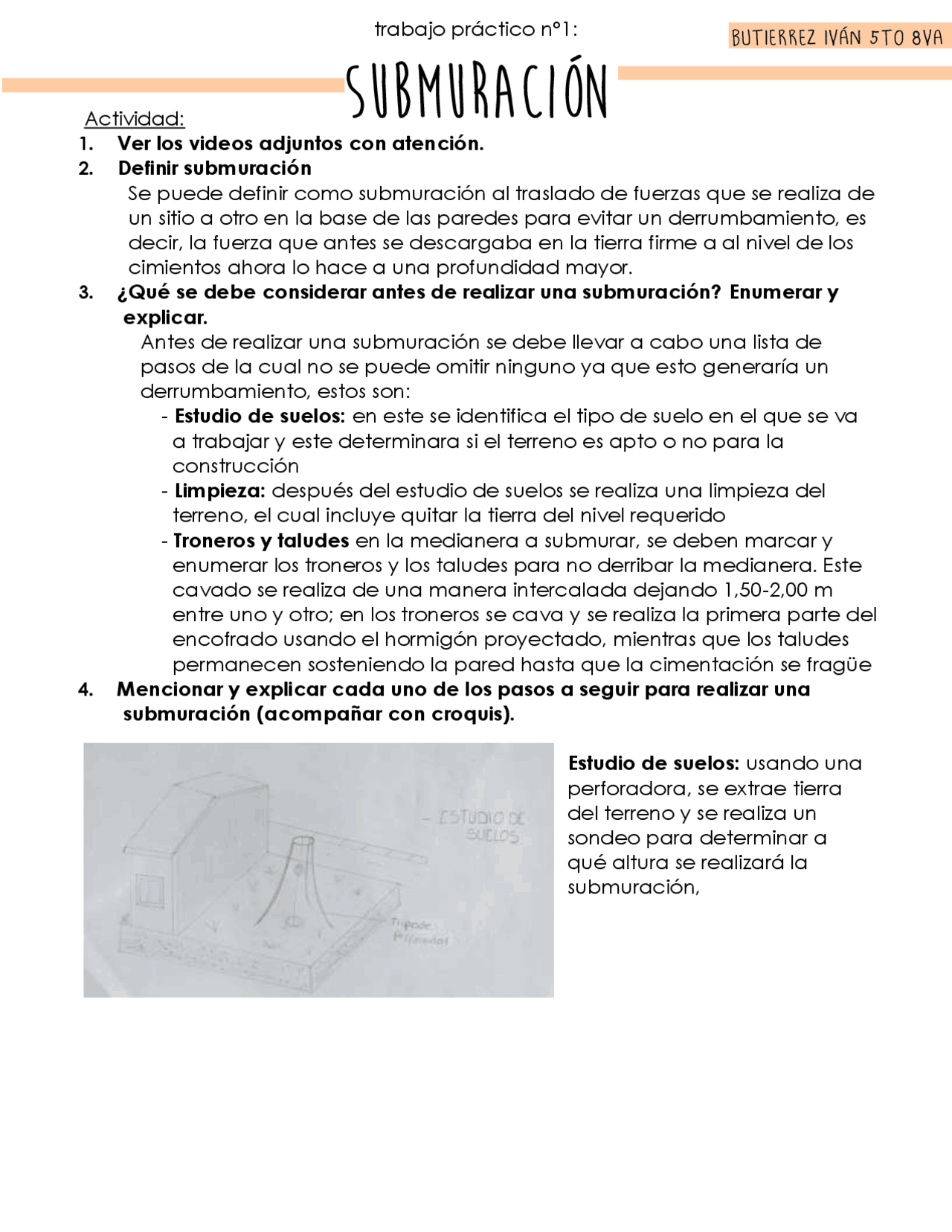 Submuracion y proceso constructivo - Docsity