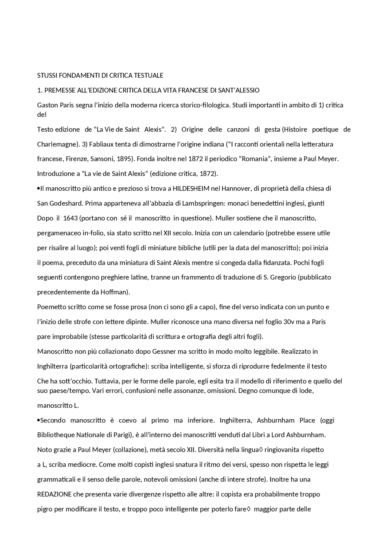 Stussi Fondamenti Di Critica Testuale Docsity