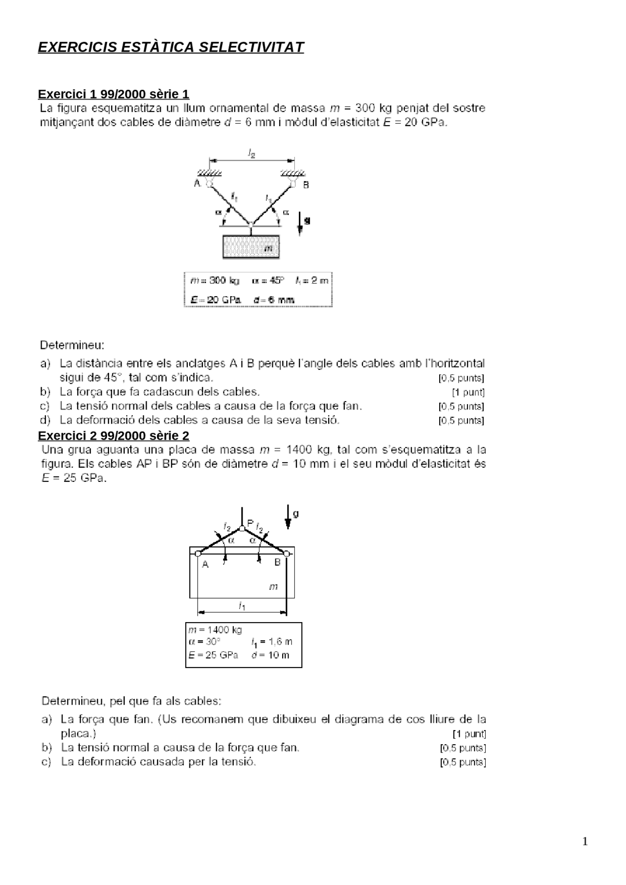 Exercicis EstÀtica Selectivitat Docsity