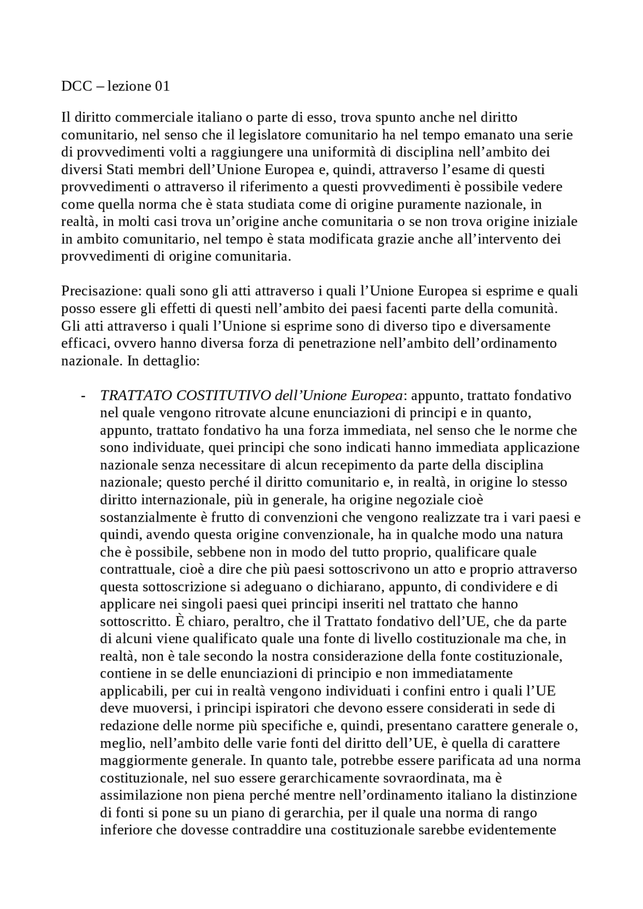 Diritto Commerciale Comunitario 6 Cfu Lezione 1 6 Docsity