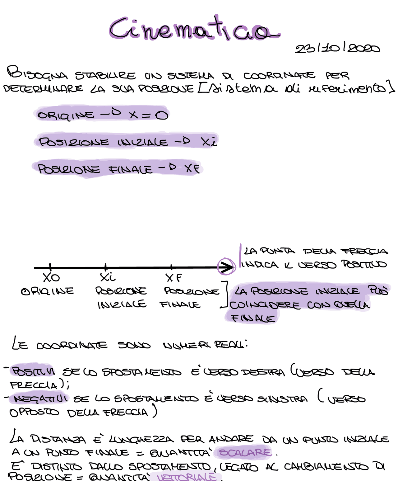 Meccanica Cinematica Del Movimento Docsity