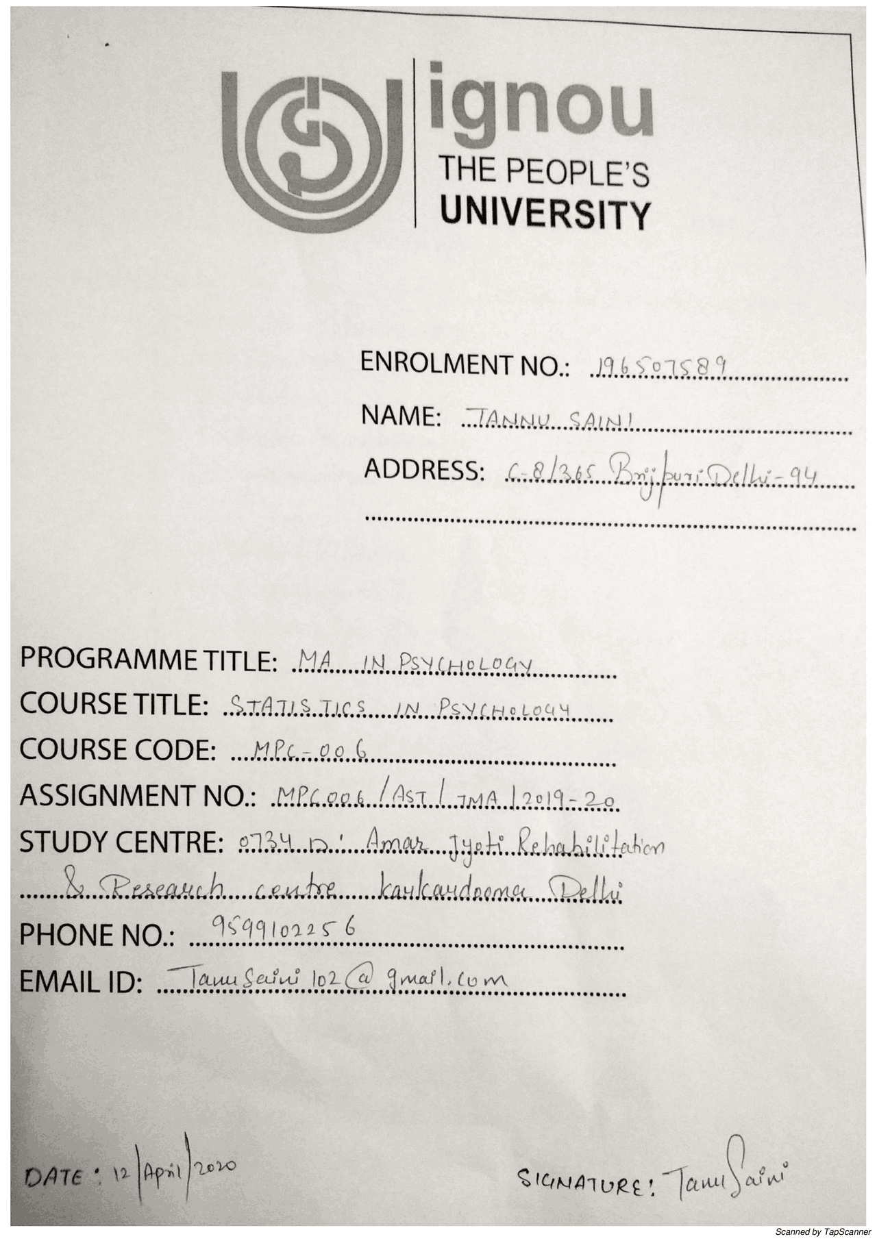 Mapc Statistics Psychology Assignment Docsity