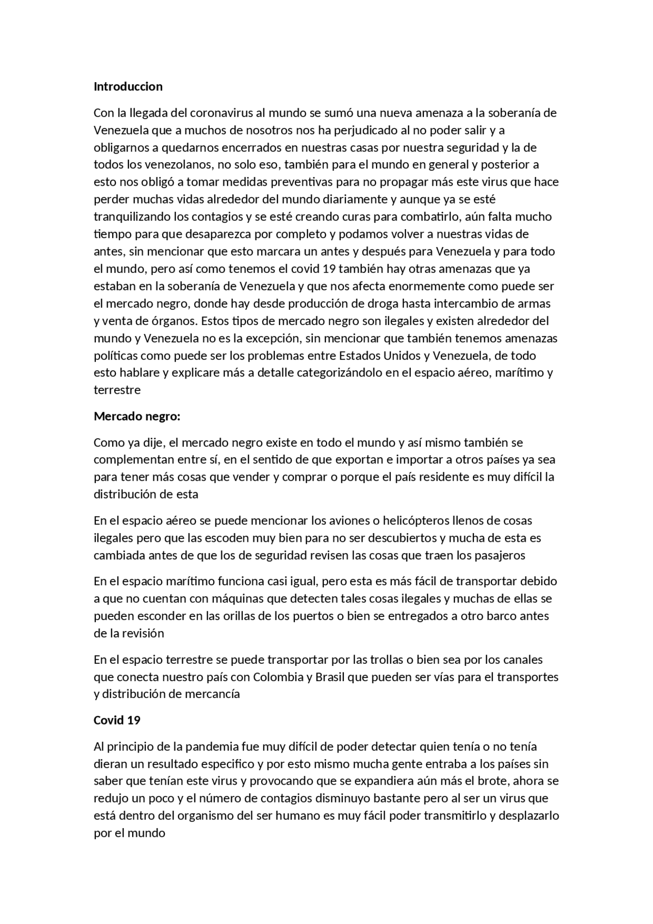 Amenazas de Venezuela | Essays (high school) Geography - Docsity