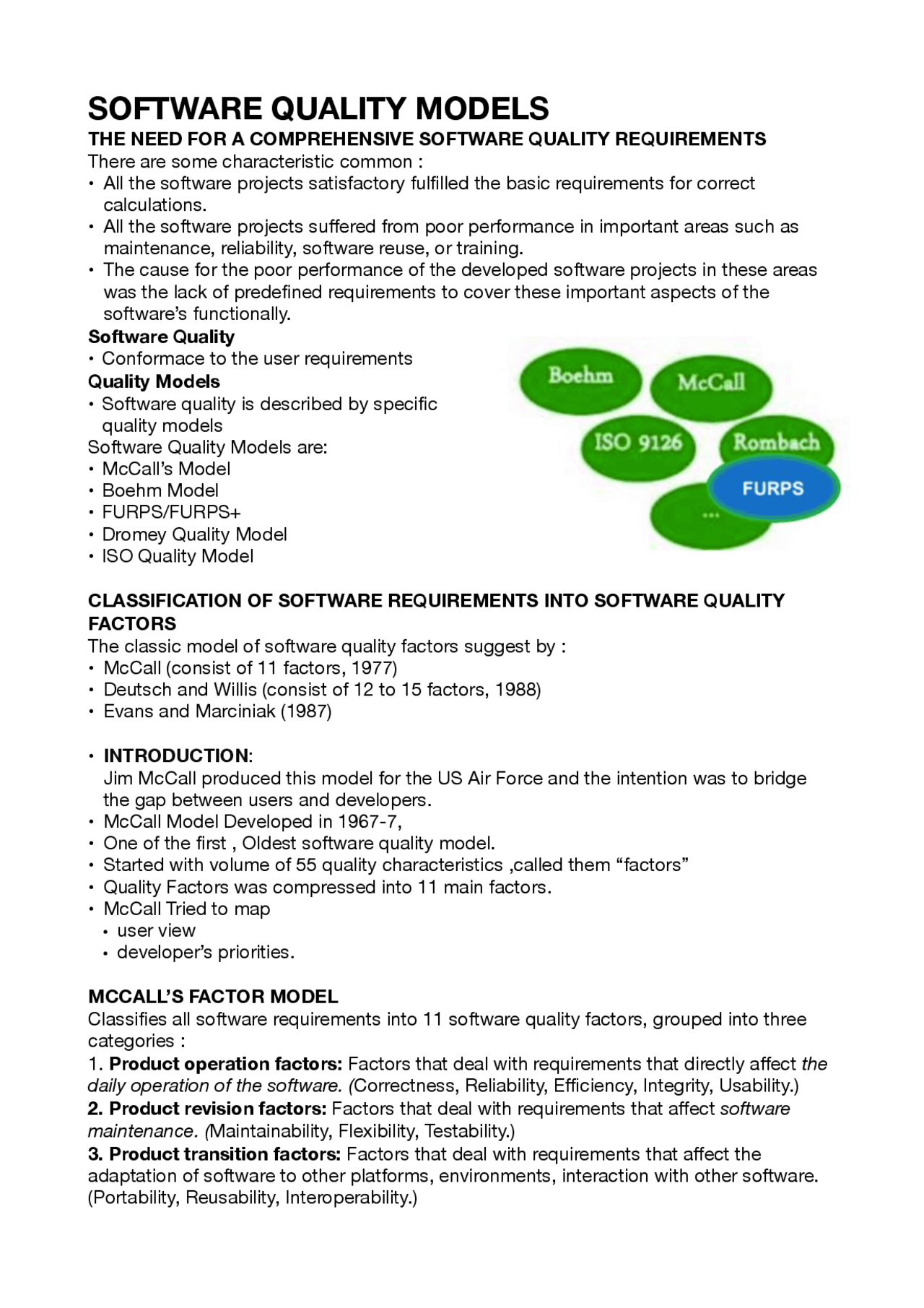 Software quality management - Docsity