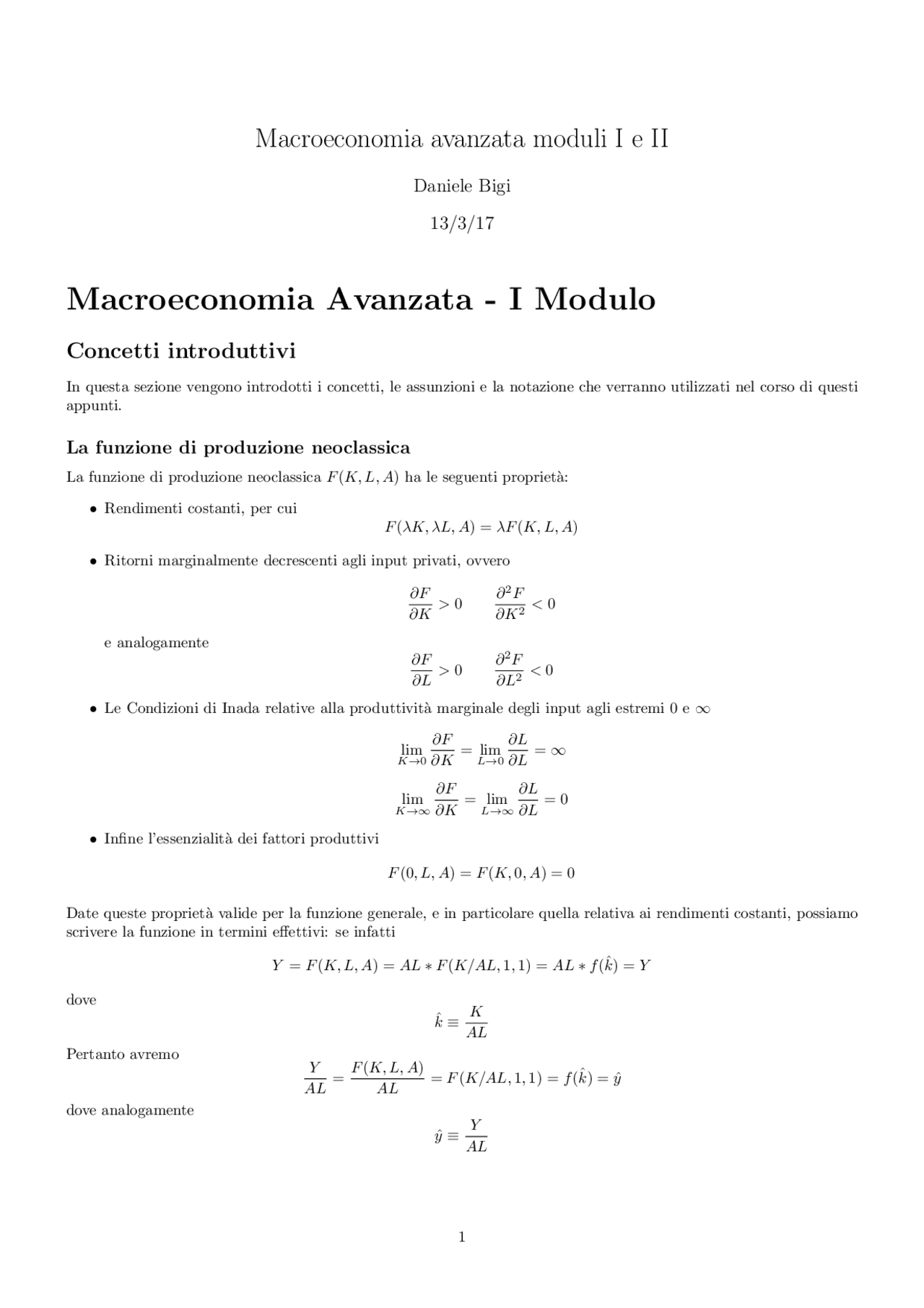 Riassunto Macroeconomia Avanzata Docsity