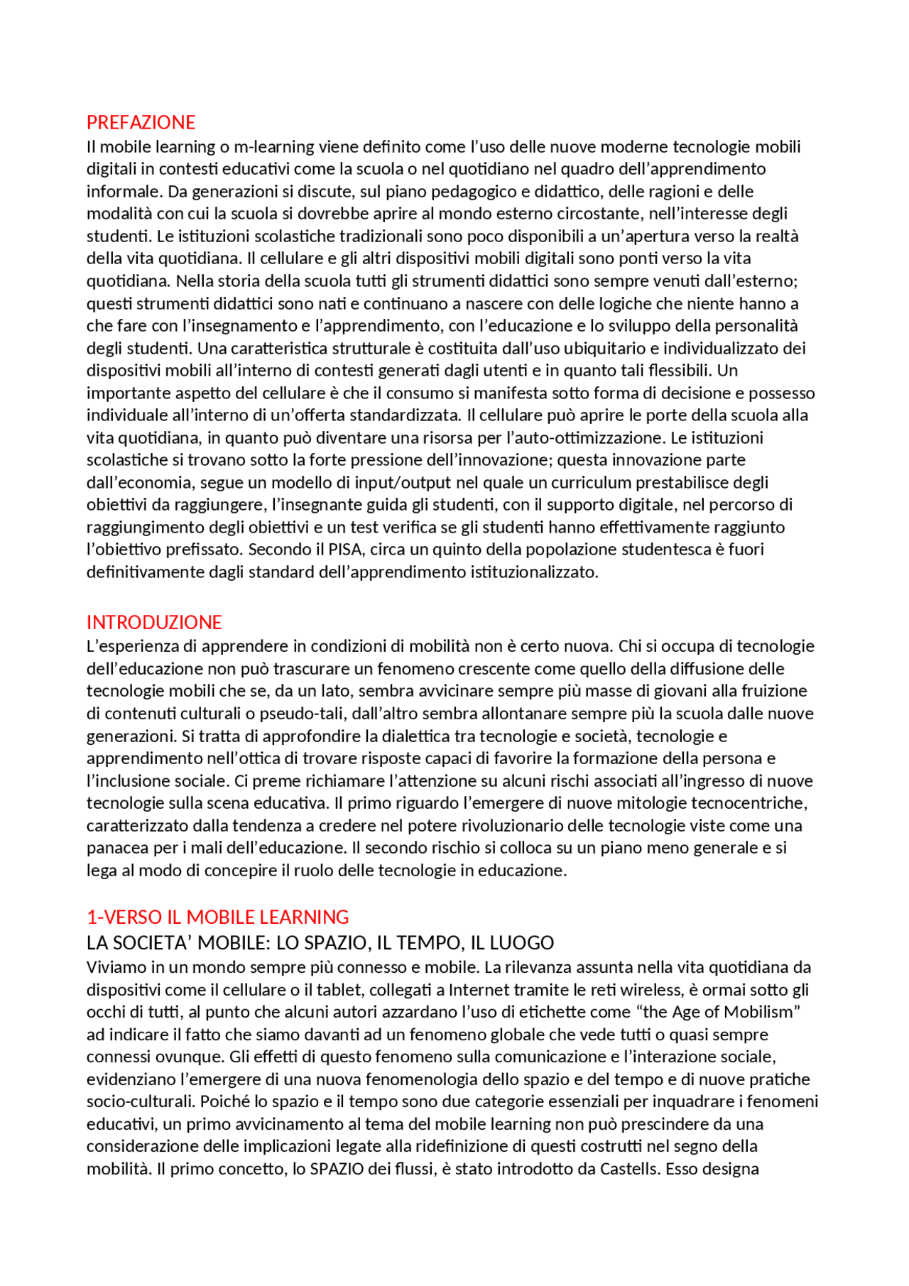 Riassunto Mobile Learning Docsity
