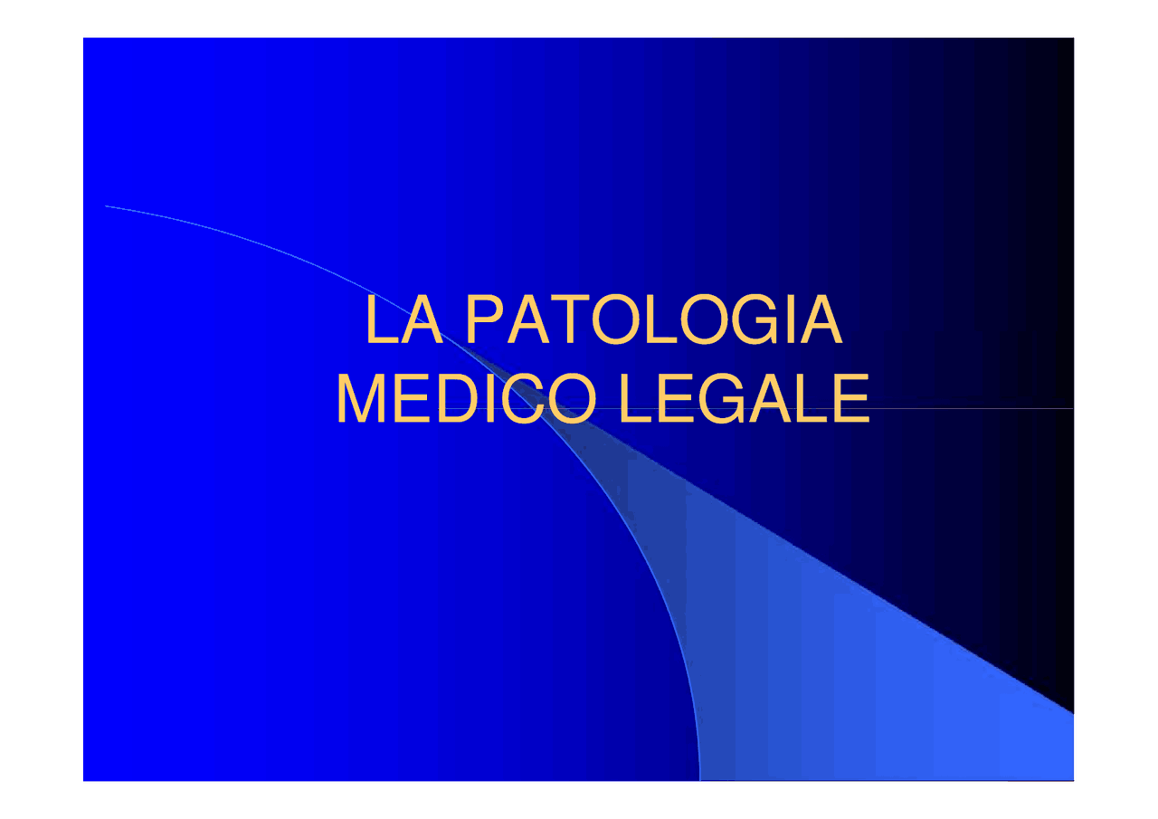 Medicina legale pdf 1 slide - Docsity