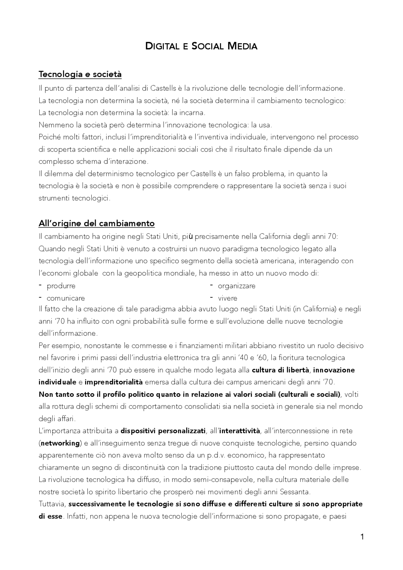 Esame Digital e Social Media - prof. Mulargia | Appunti di ...