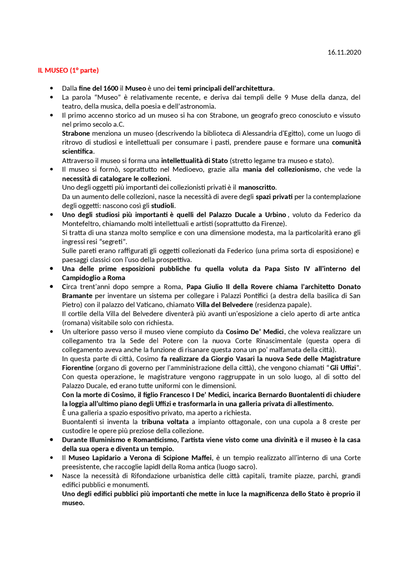 Appunti Sul Museo Caratteristiche Docsity
