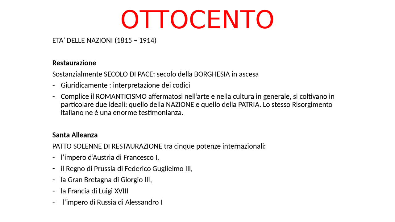 Lottocento E Levoluzione Della Codificazione Docsity