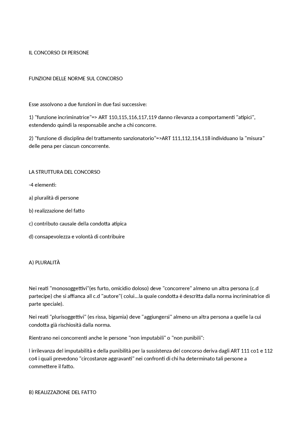 Il Concorso Di Persone Docsity
