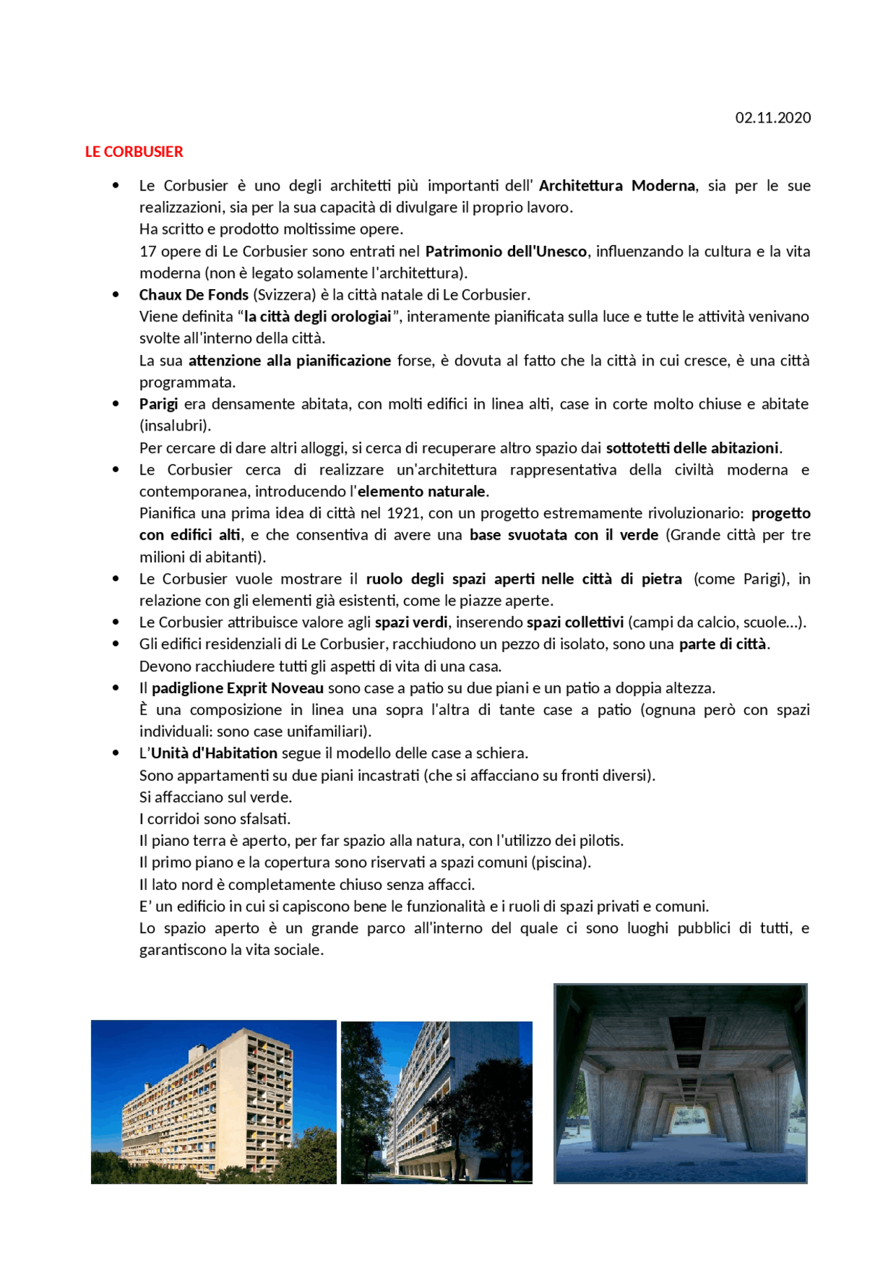 Le Corbusier Appunti Docsity