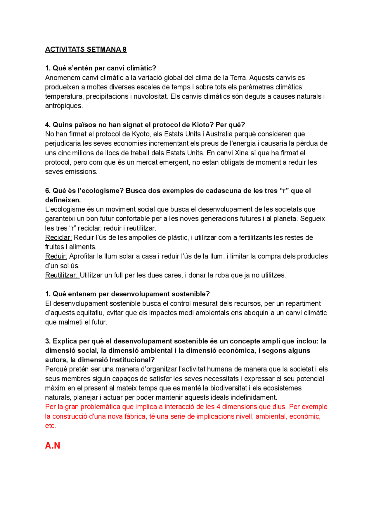 Exercicis De Geografia De I Batxillerat Docsity
