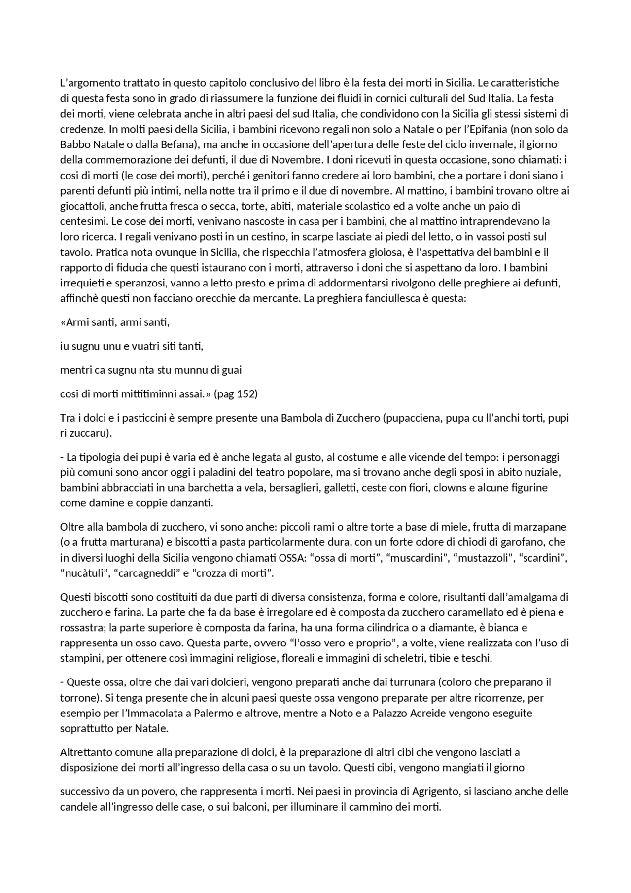 La festa dei morti in Sicilia - Docsity