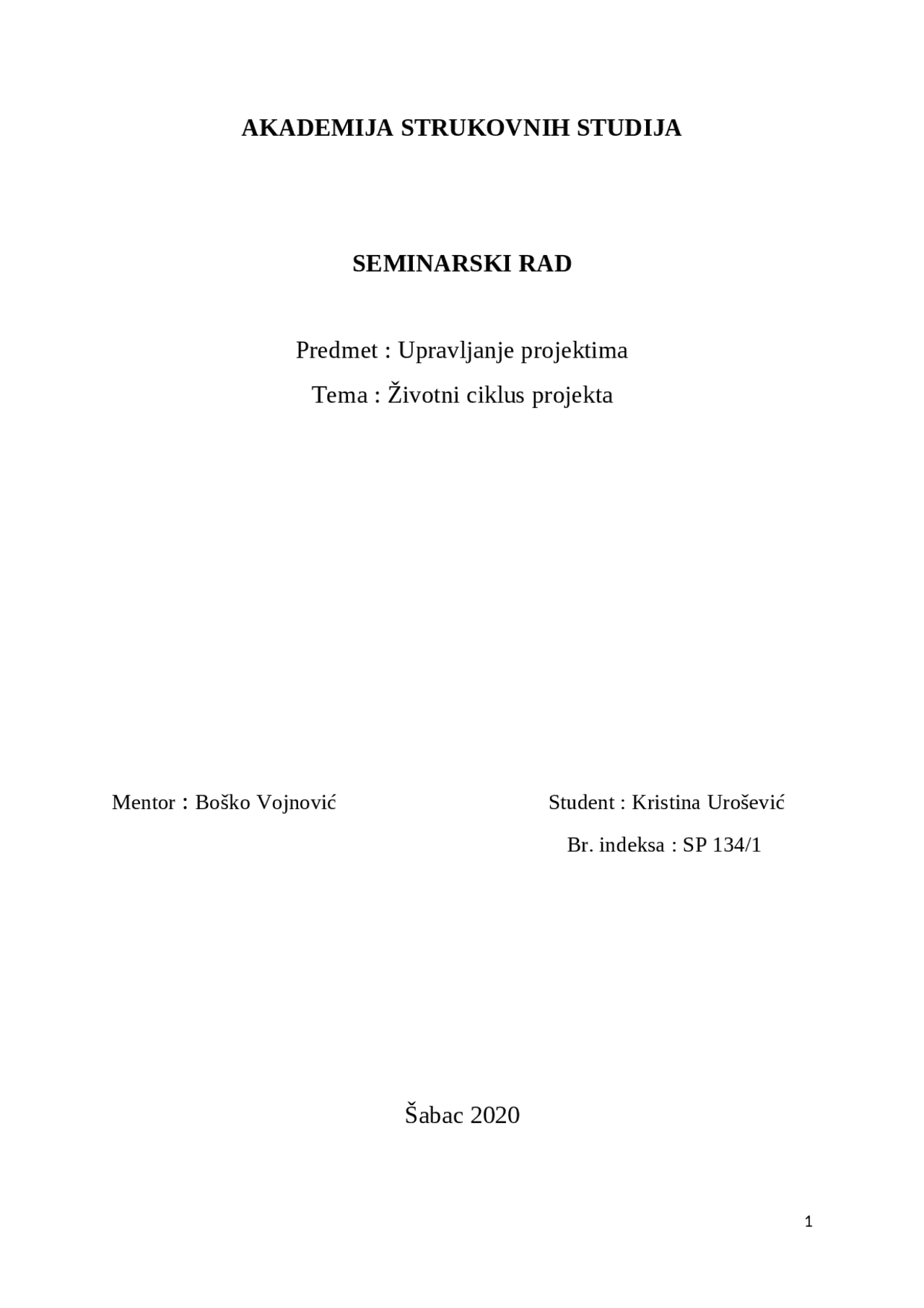 Upravljanje projektima | Seminarski radovi' predlog Upravljanje ...